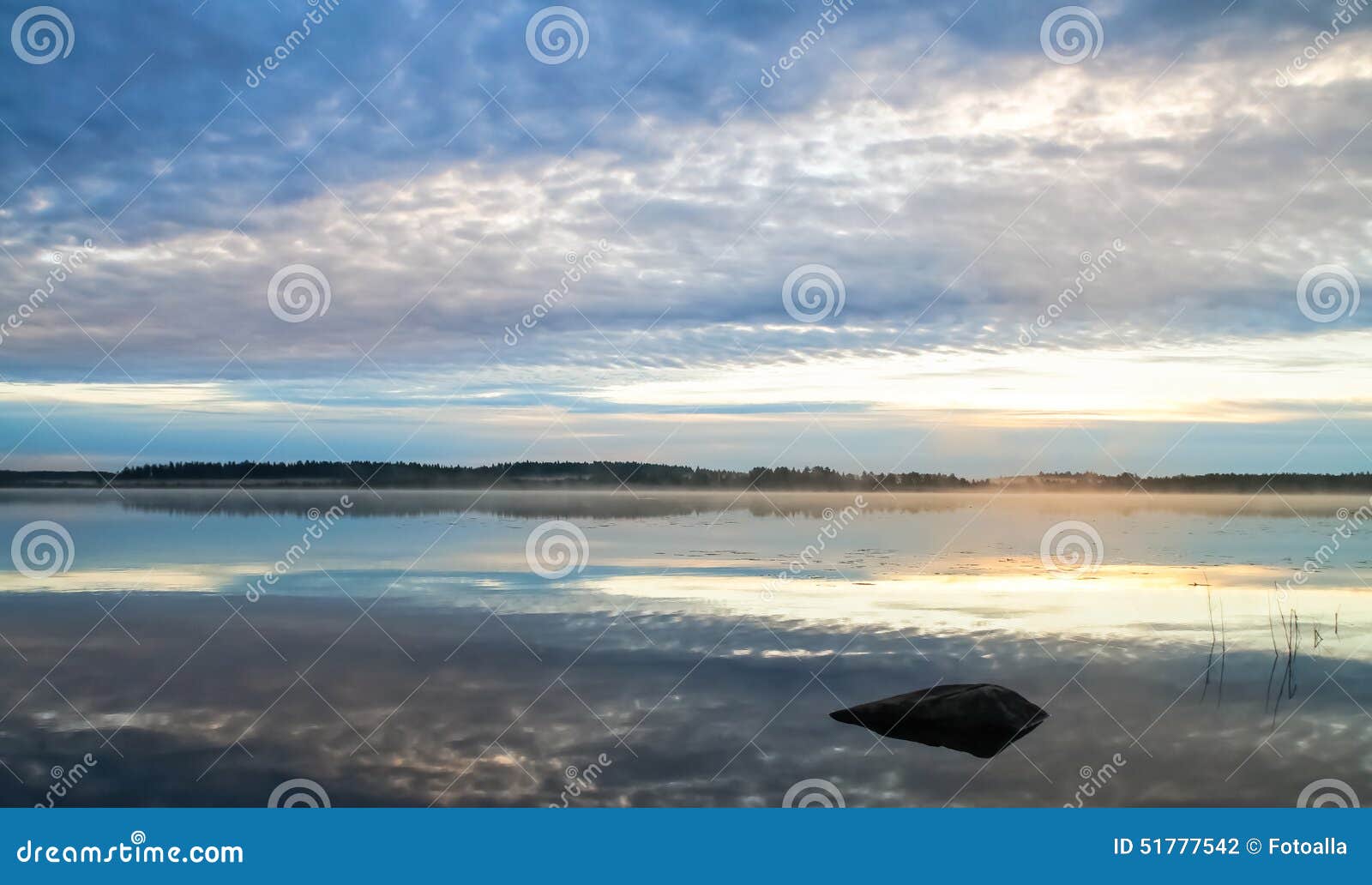 Dawn stock photo. Image of dark, finland, sunrise, reflection - 51777542