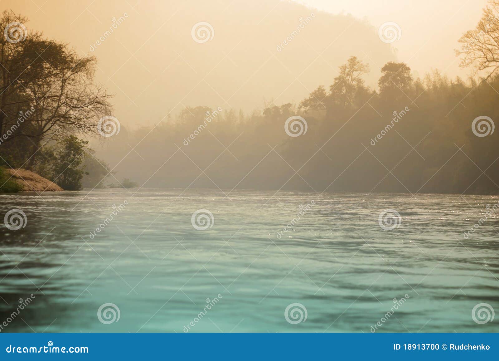 Dawn on the river stock photo. Image of morning, mystic - 18913700