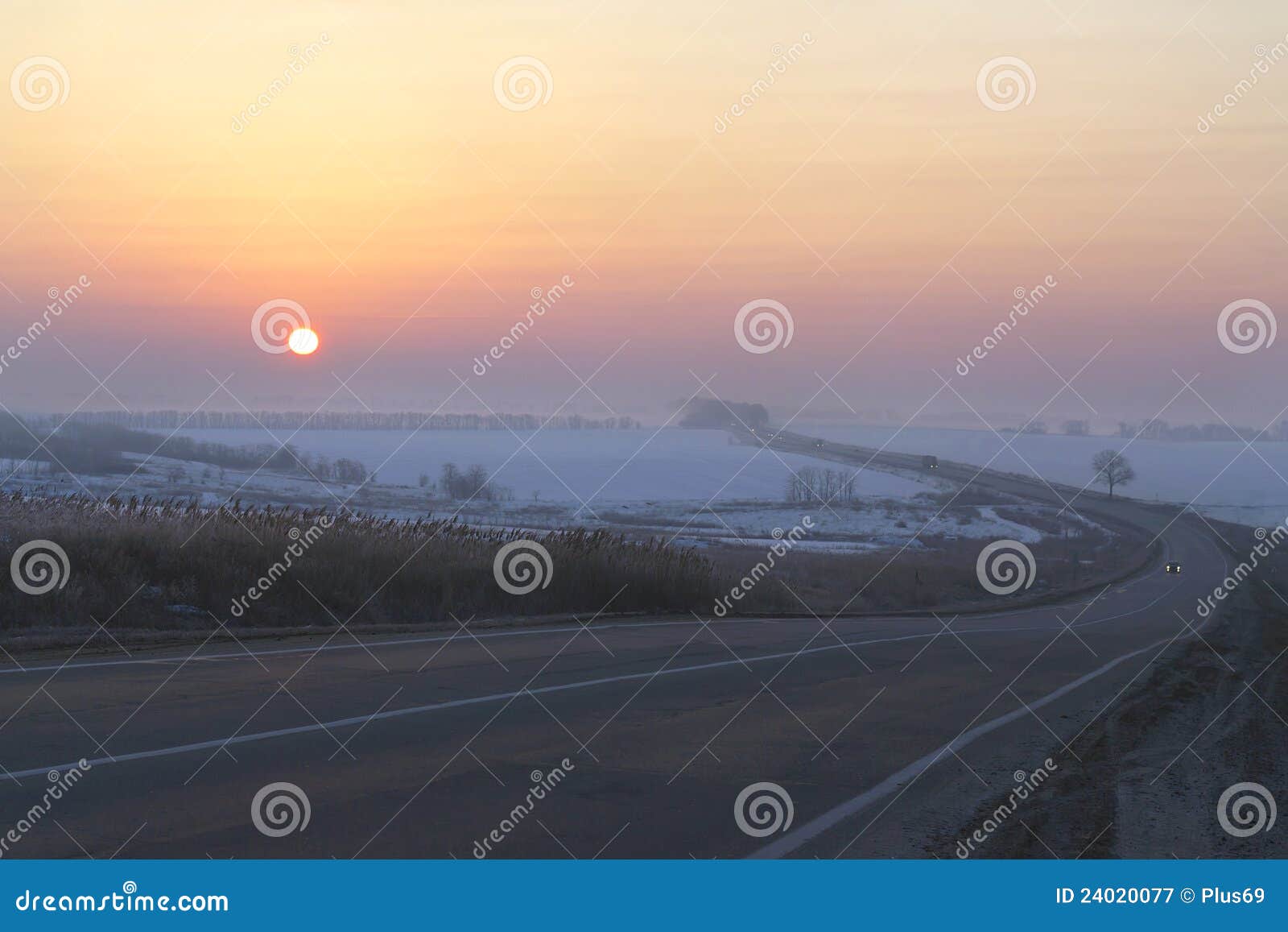 Dawn on the road stock image. Image of distance, exposure - 24020077