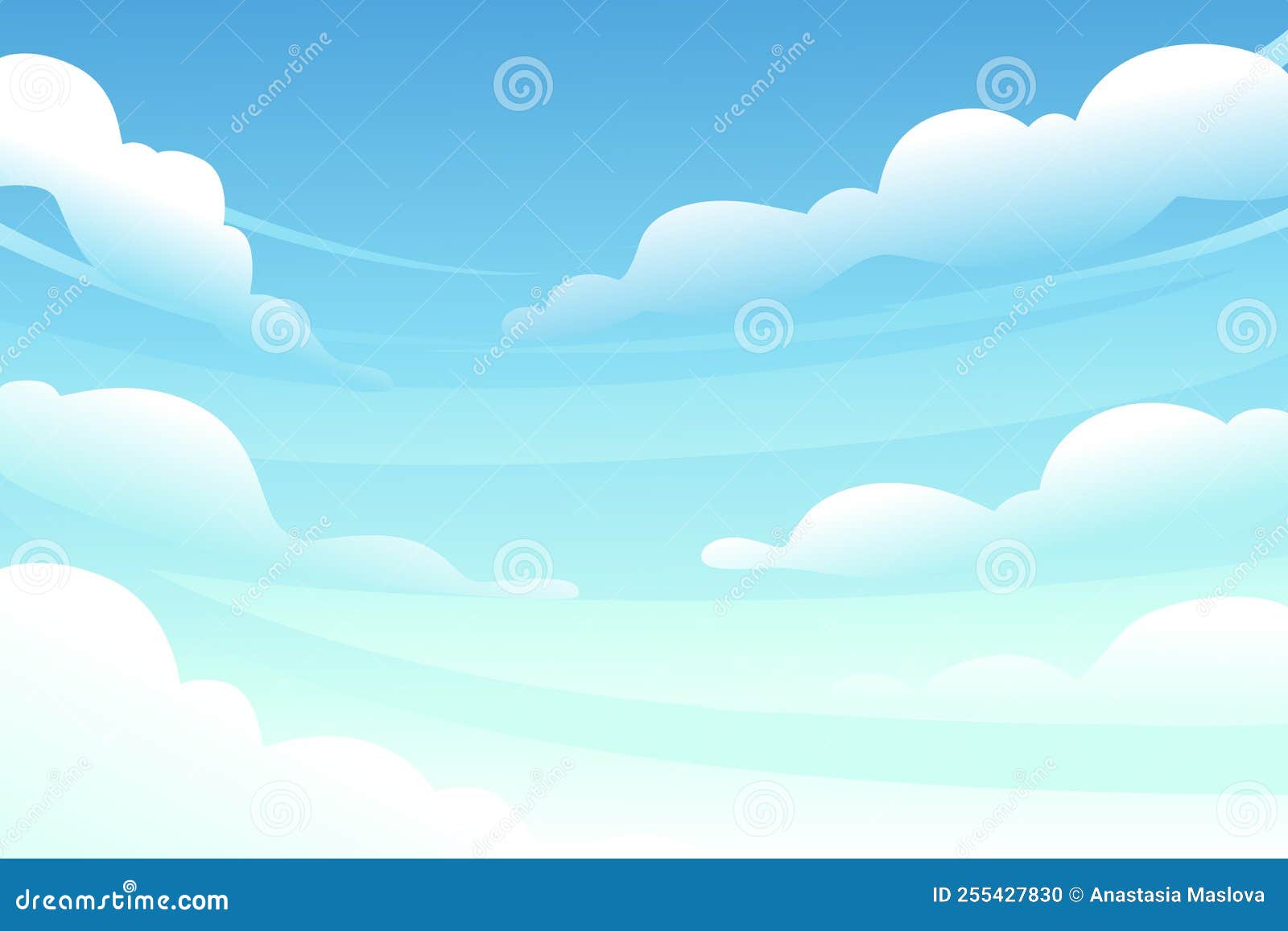Dawn Sky with Clounds Background Daytime Vector Wide Horizontal ...