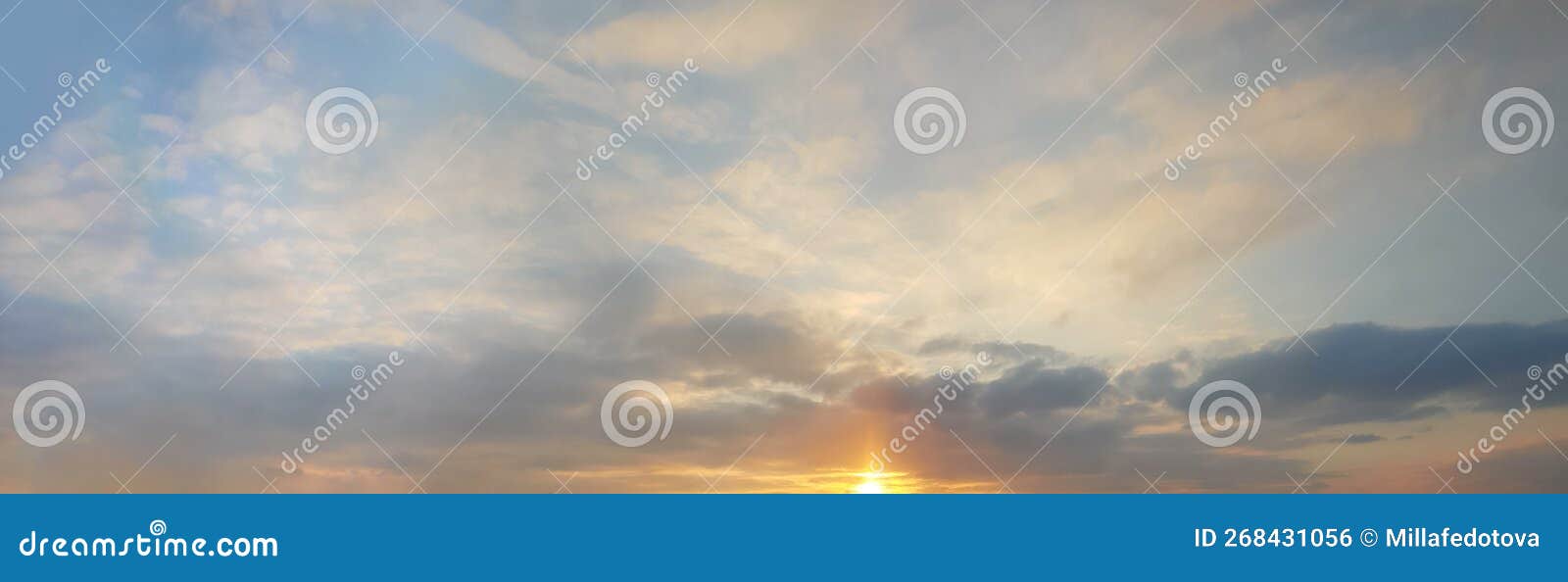 Dawn Sky Panorama. Morning Sky Stock Photo - Image of dramatic, cloud ...
