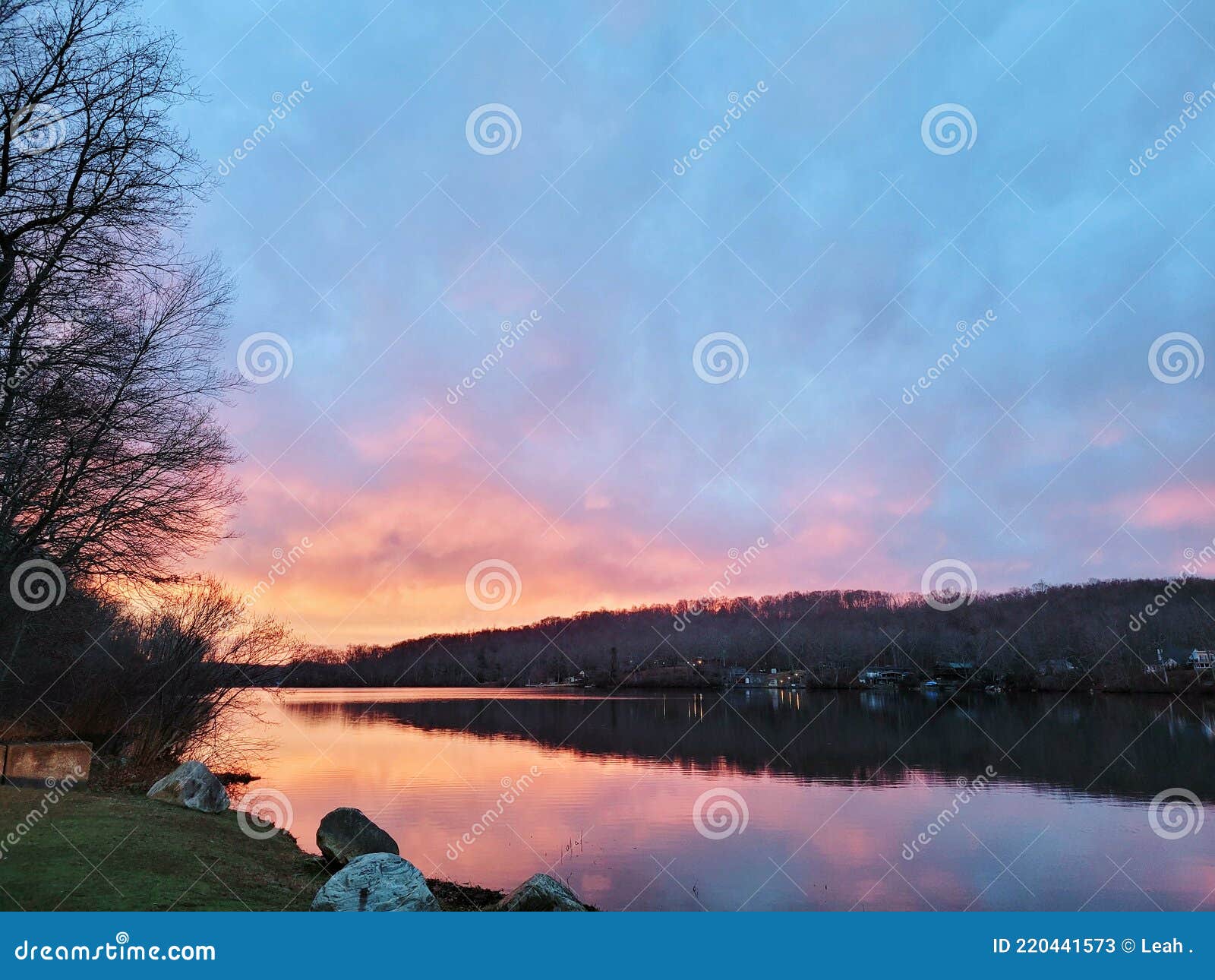 Dawn Sky Sunrise at the Lake Stock Image - Image of tree, nature: 220441573