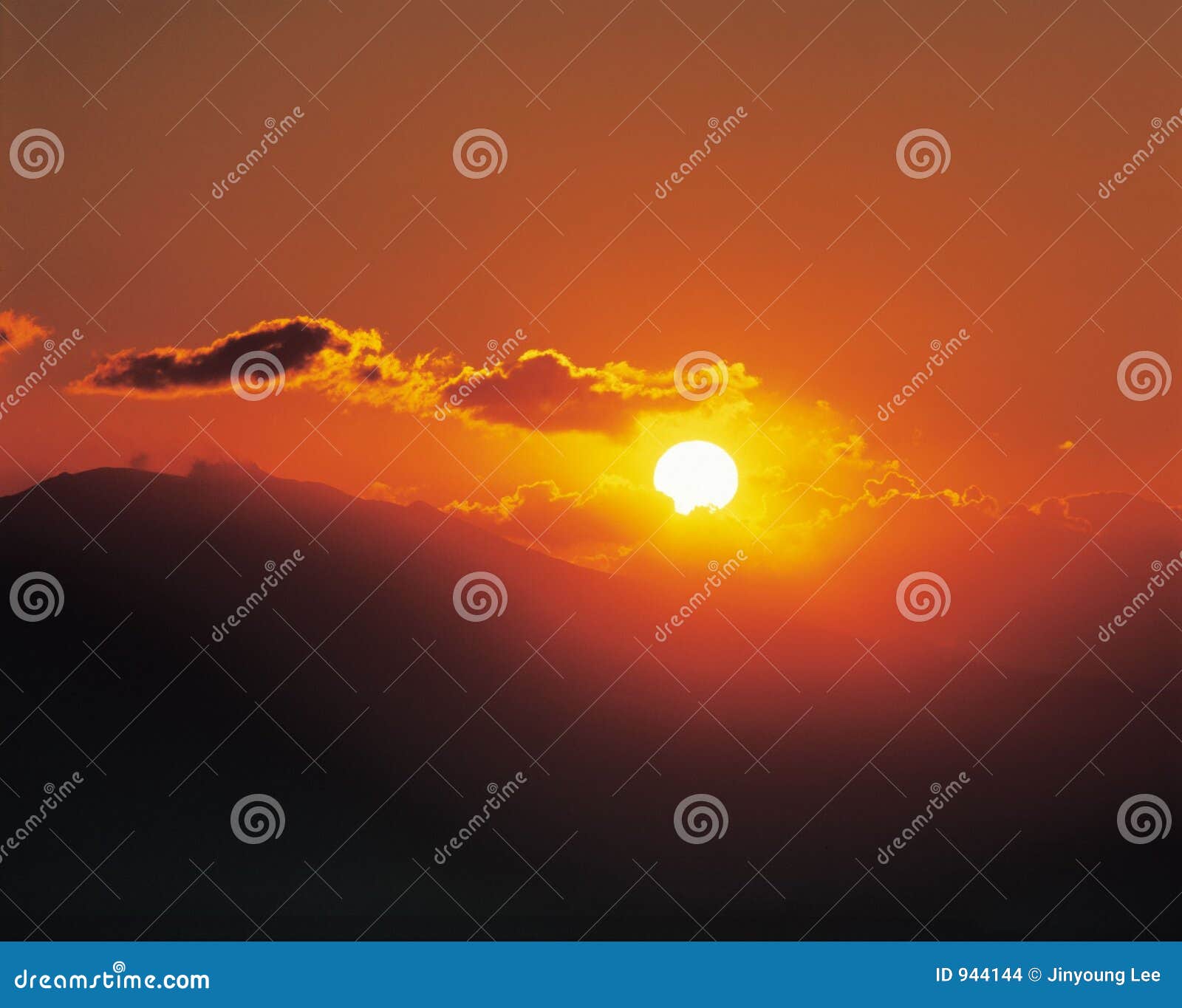 Dawn with Sun stock photo. Image of forest, mountain, round - 944144