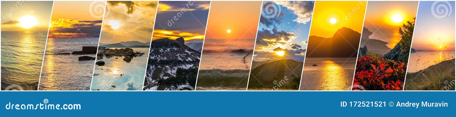 Dawn and sunset collage stock image. Image of background - 172521521