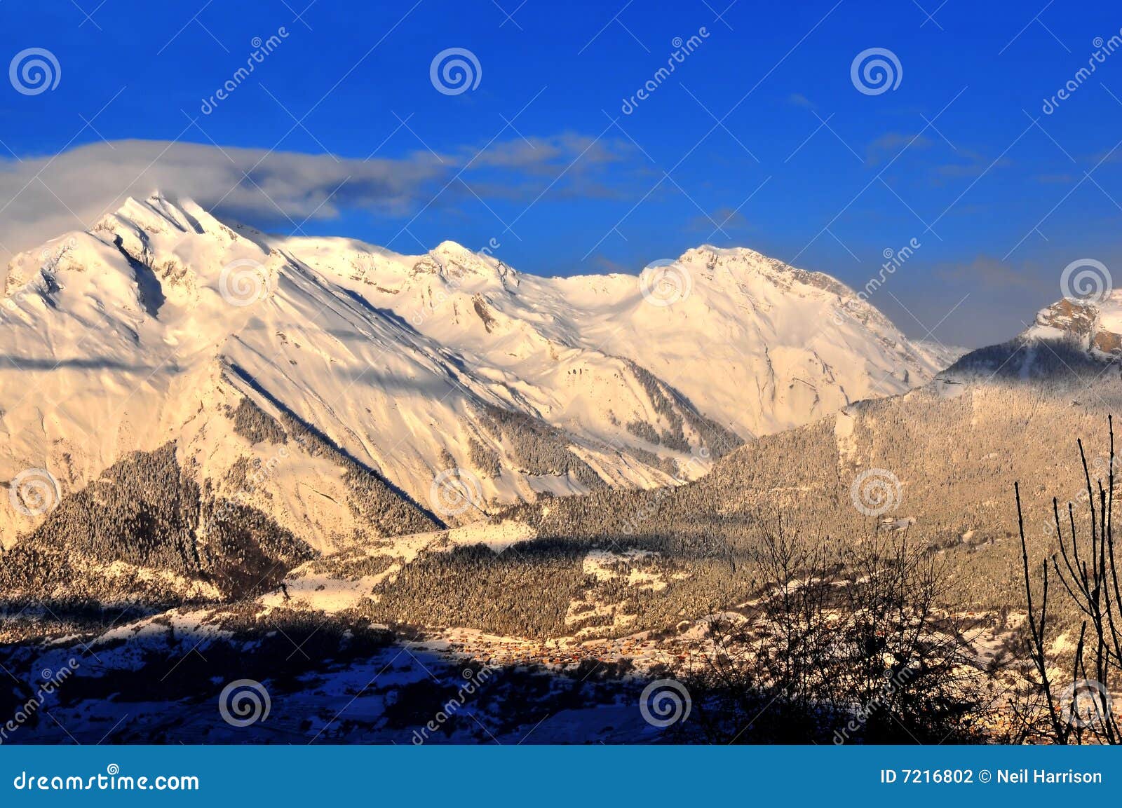 Dawn in Swiss Alps stock photo. Image of alpine, climbing - 7216802