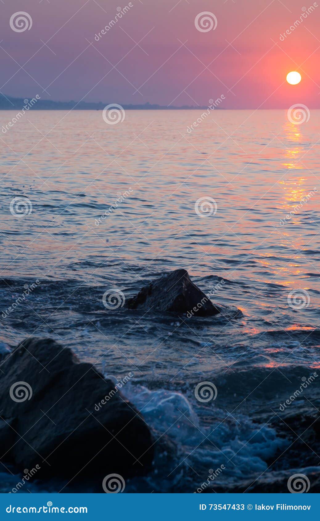 Dawn view of sea stock image. Image of summer, relaxation - 73547433