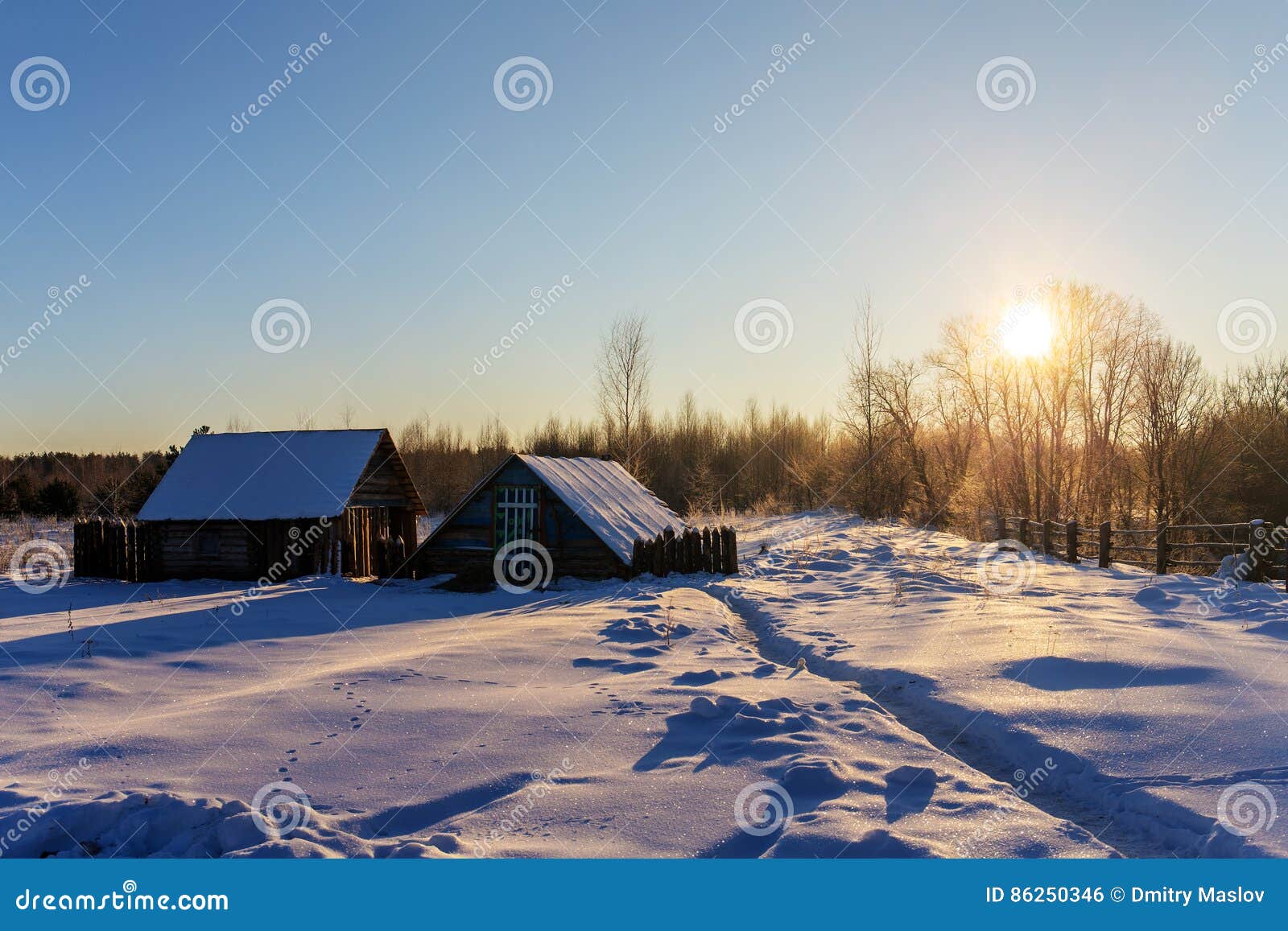 Dawn In The Village Royalty-Free Stock Image | CartoonDealer.com #86250346
