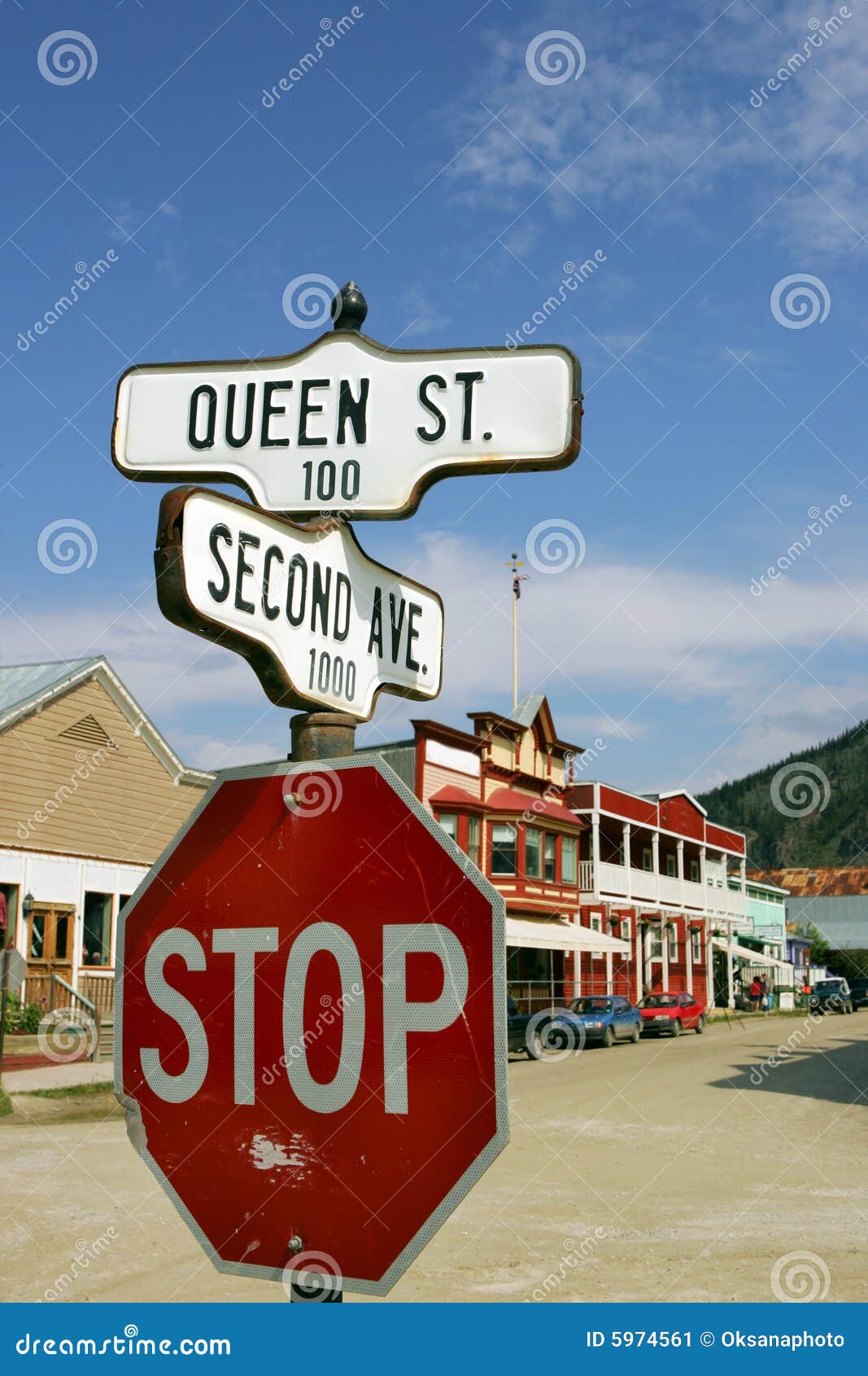 Dawson City stock image. Image of traffic, summer, sign - 5974561