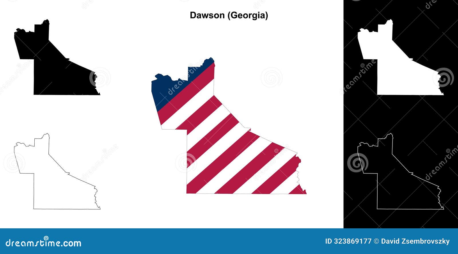 Dawson outline map stock vector. Illustration of counties - 323869177