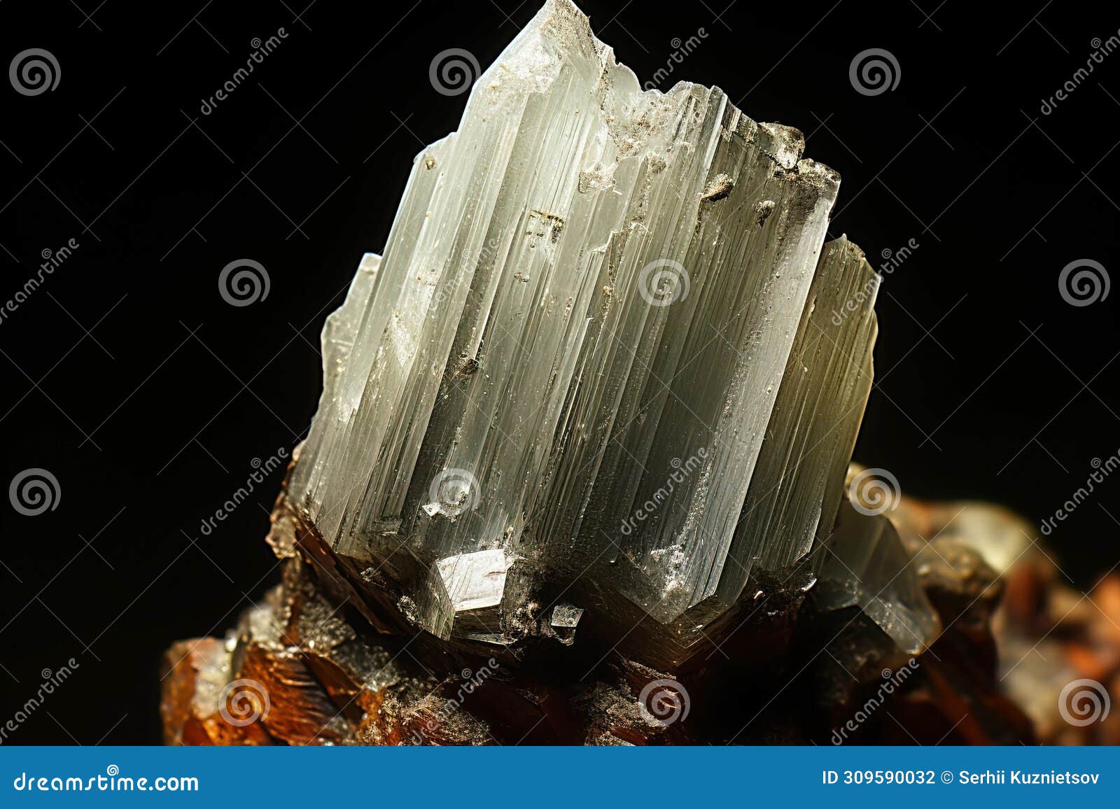 Dawsonite is a Rare Precious Natural Stone on a Black Background. AI ...