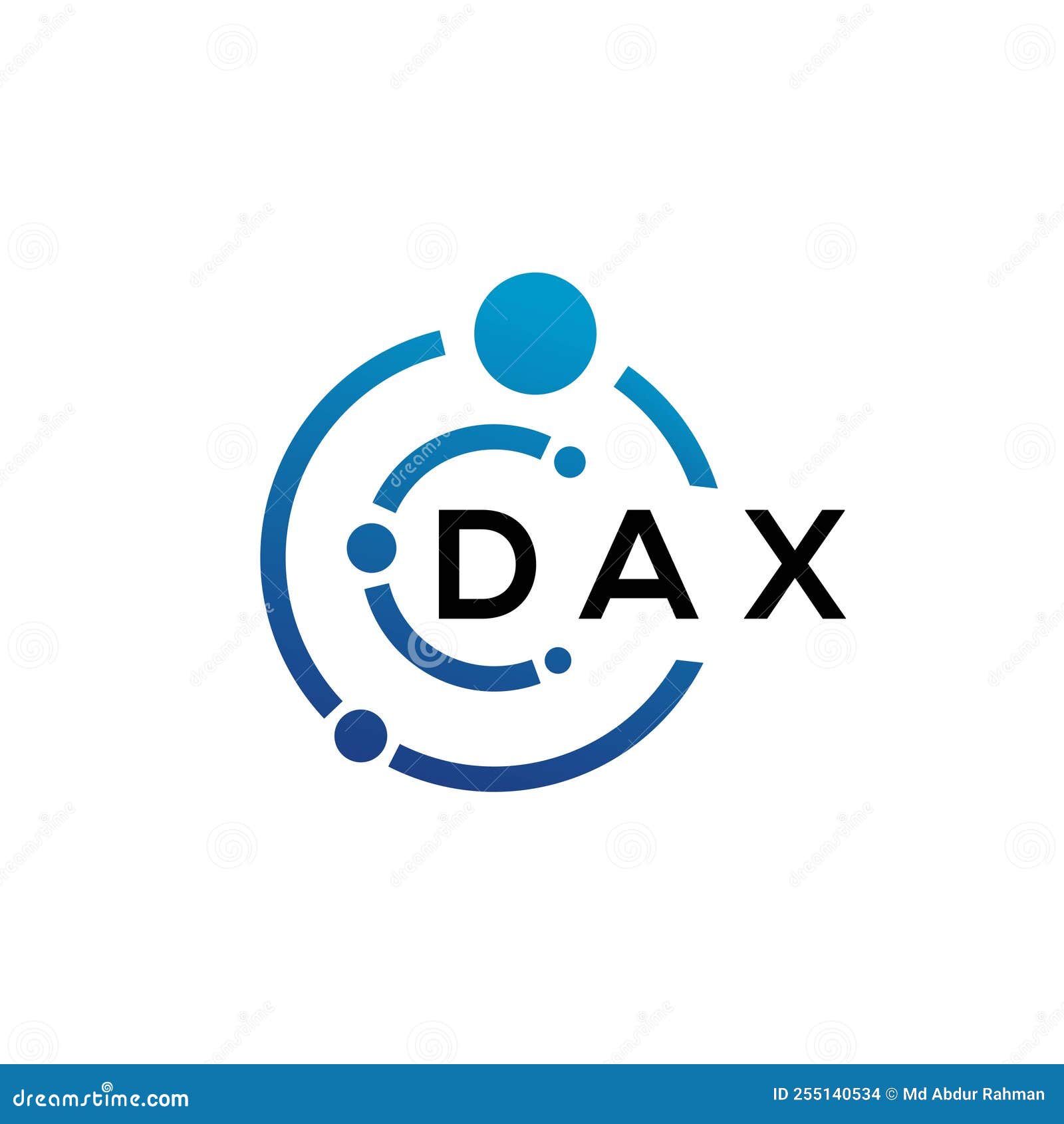 DAX Letter Logo Design on White Background. DAX Creative Initials ...