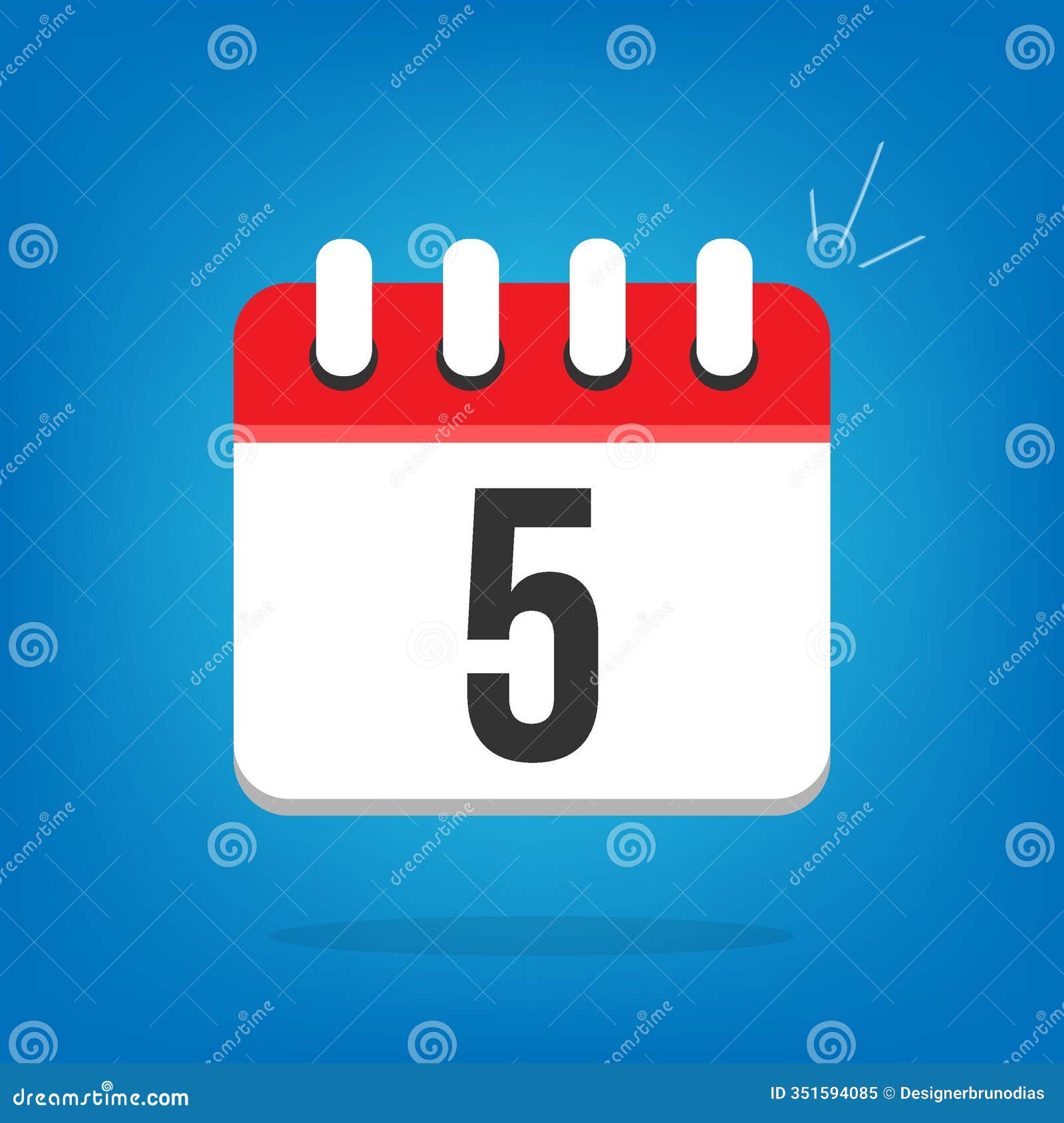 Day 5, Five. Vector Calendar, Cartoon Appearance. Stock Illustration ...