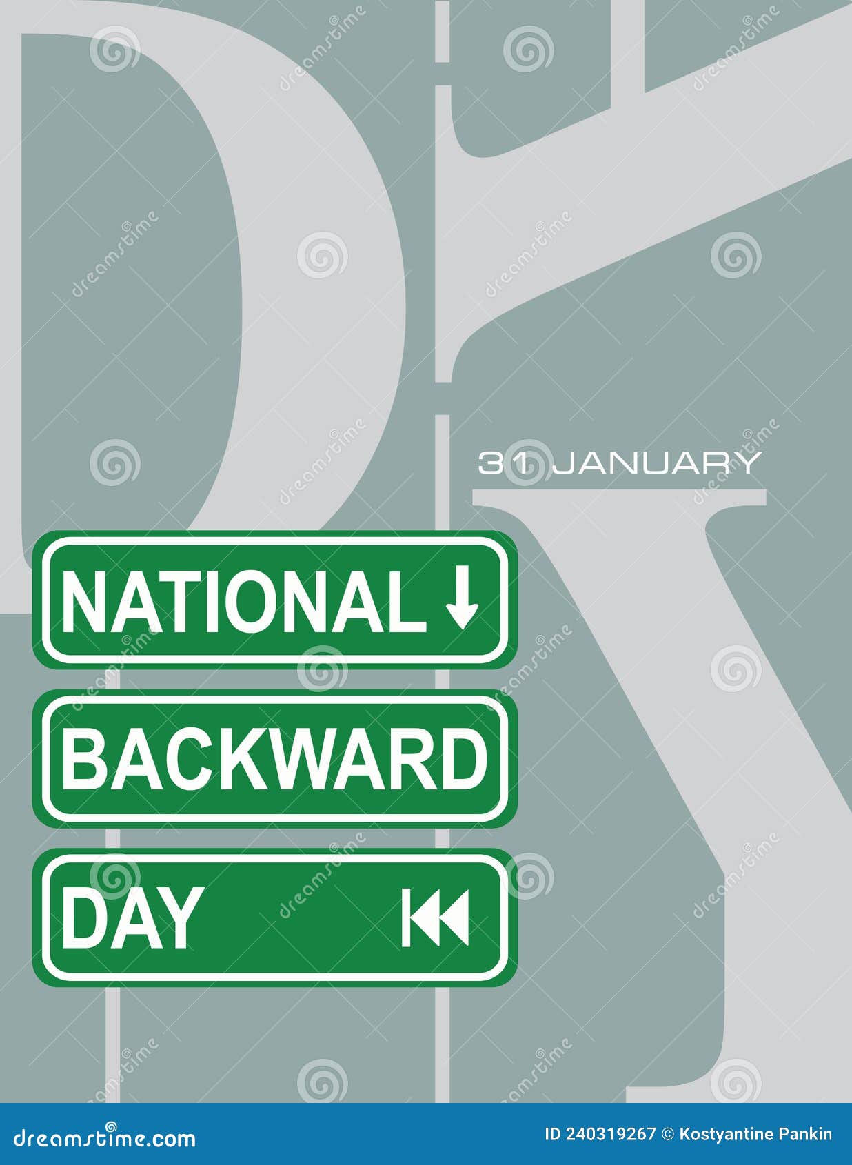 Day Backward Day stock vector. Illustration of direction - 240319267