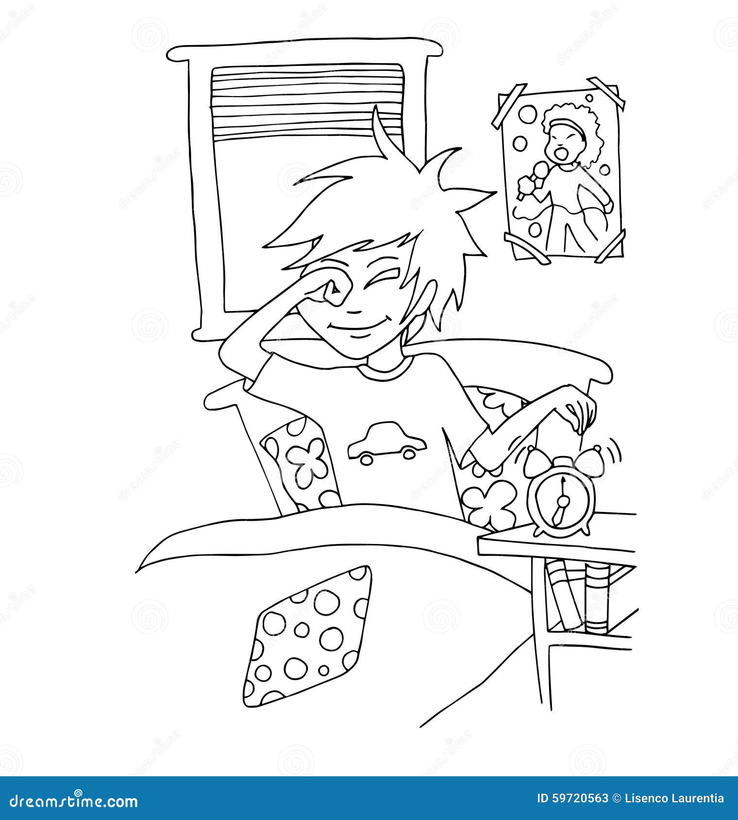 The daily Day for Boy Student for Coloring Stock Vector - Illustration ...