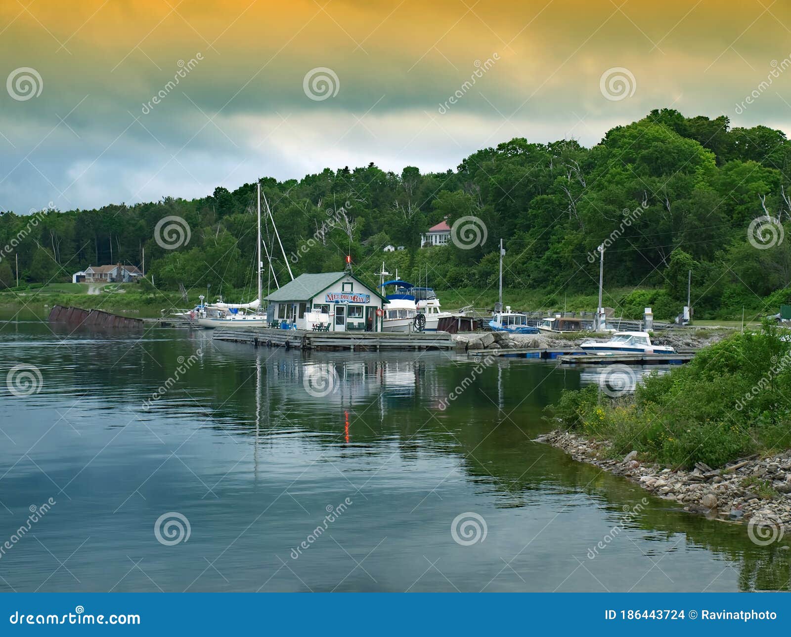 Day Break at Meldrum Bay, Manitoulin Island, on, Canada Stock Photo ...