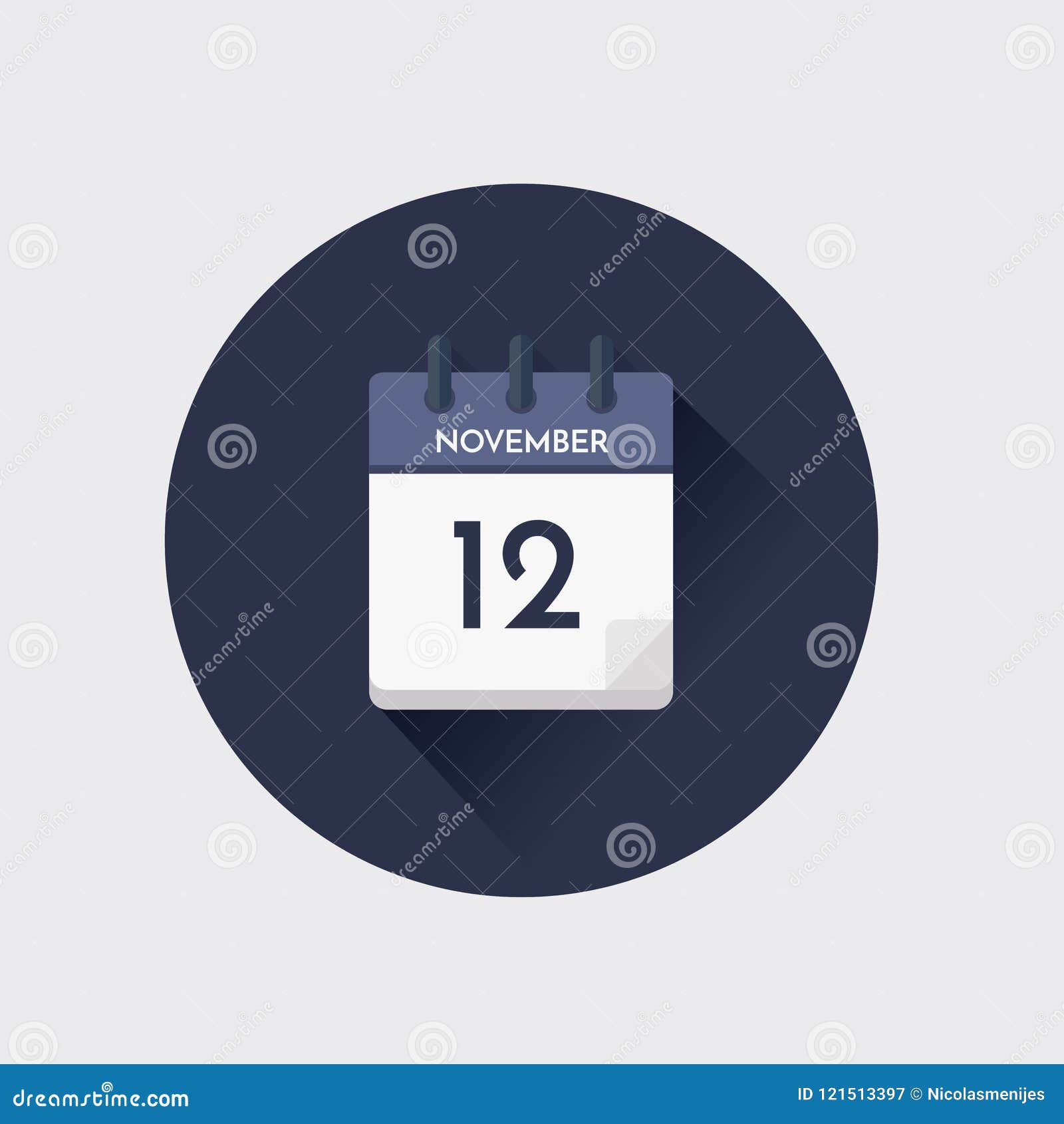Day Calendar with Date November 12. Stock Illustration - Illustration ...