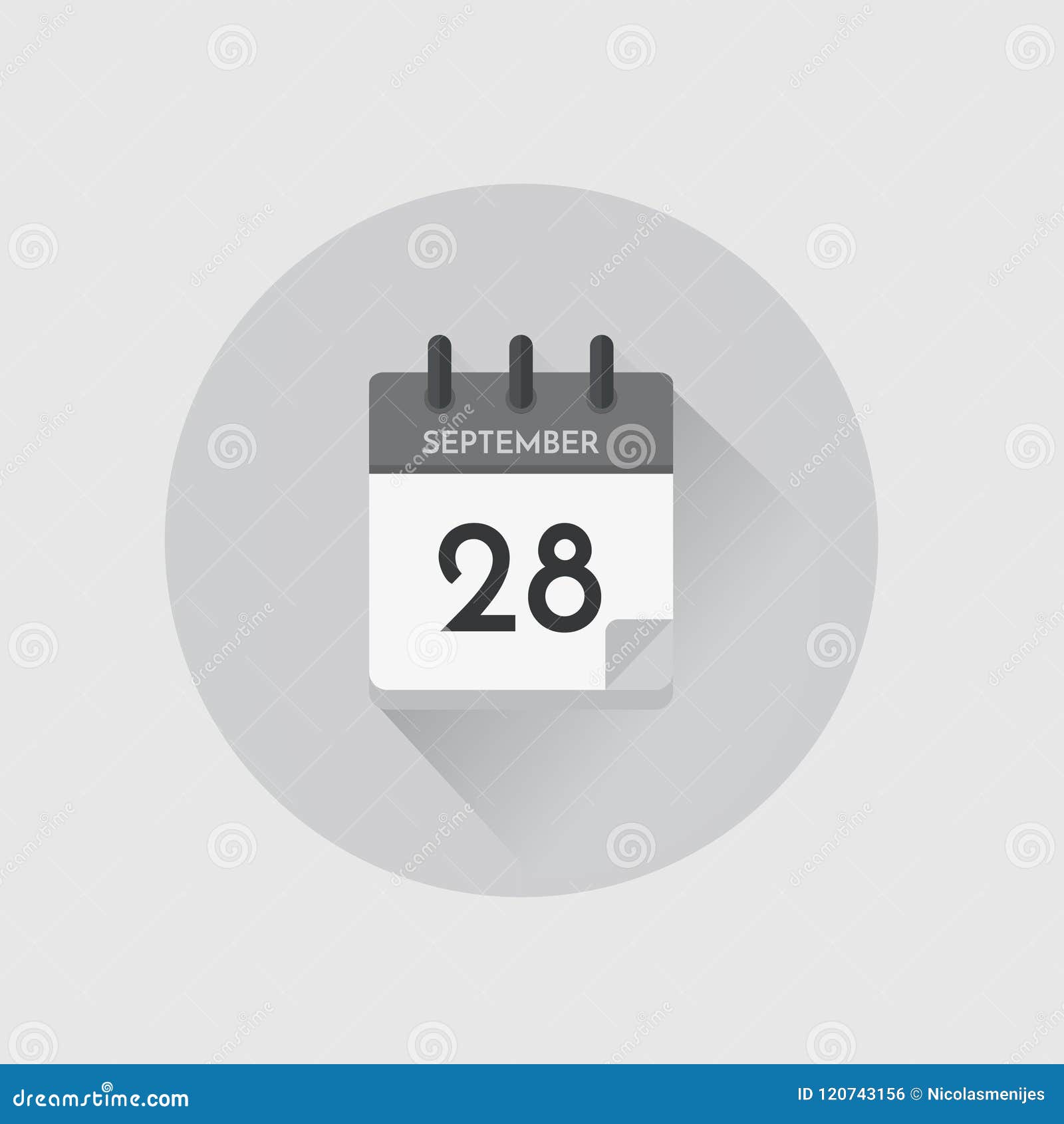 Day Calendar with Date September 28. Stock Illustration - Illustration ...