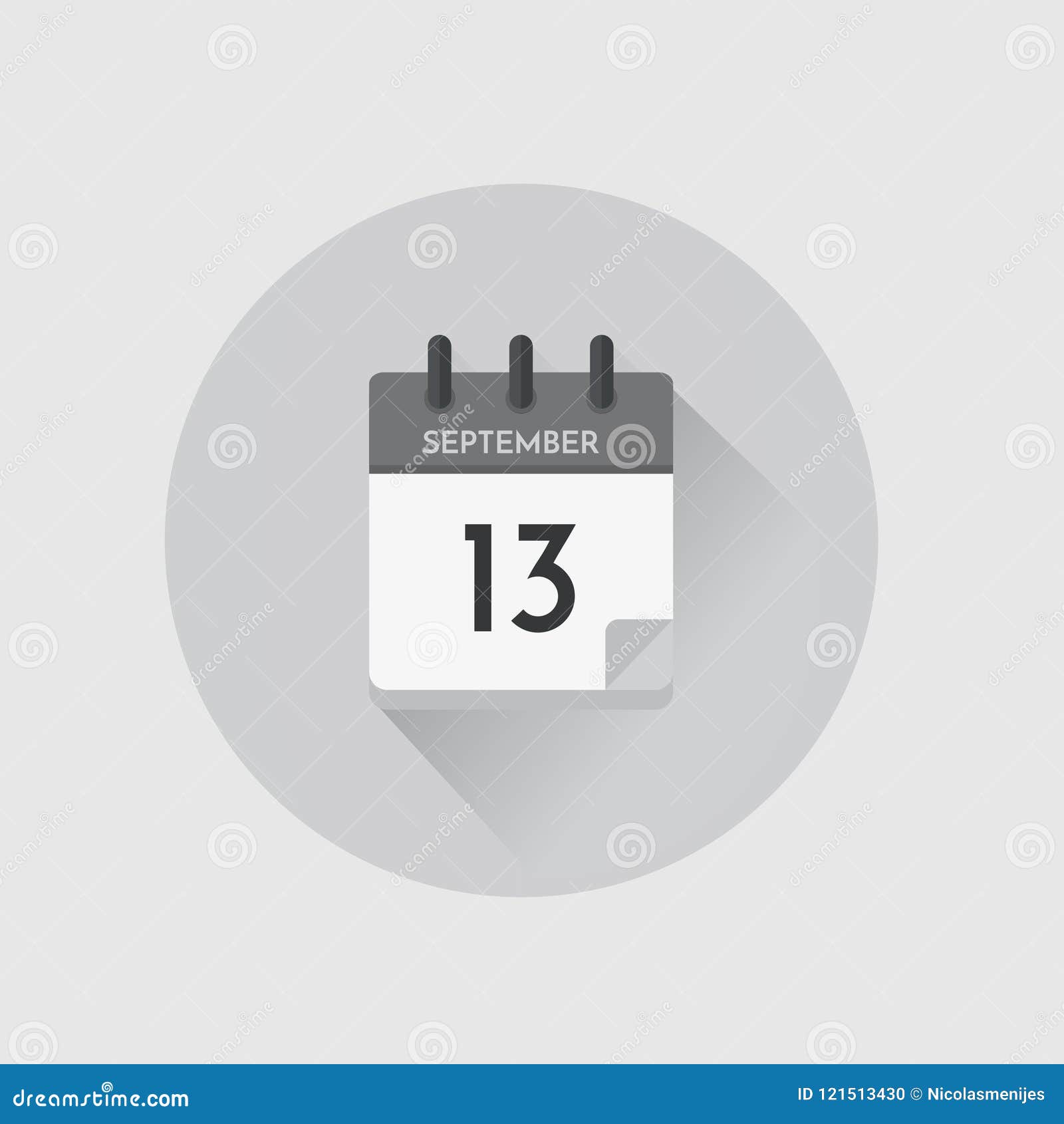 Day Calendar with Date September 13. Stock Illustration - Illustration ...