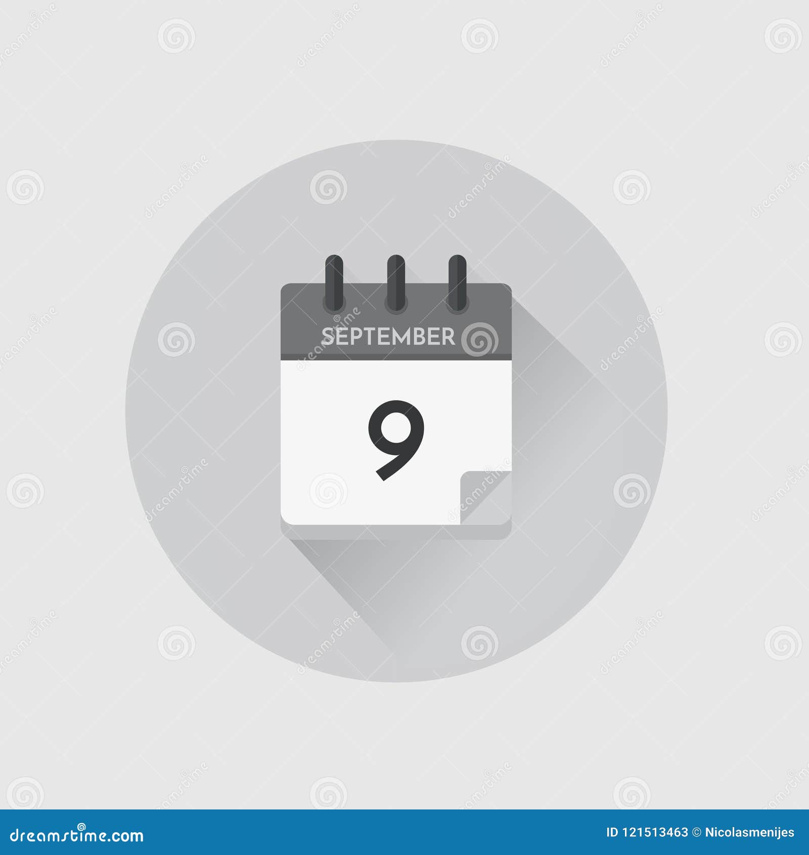 Day Calendar with Date September 9. Stock Illustration - Illustration ...