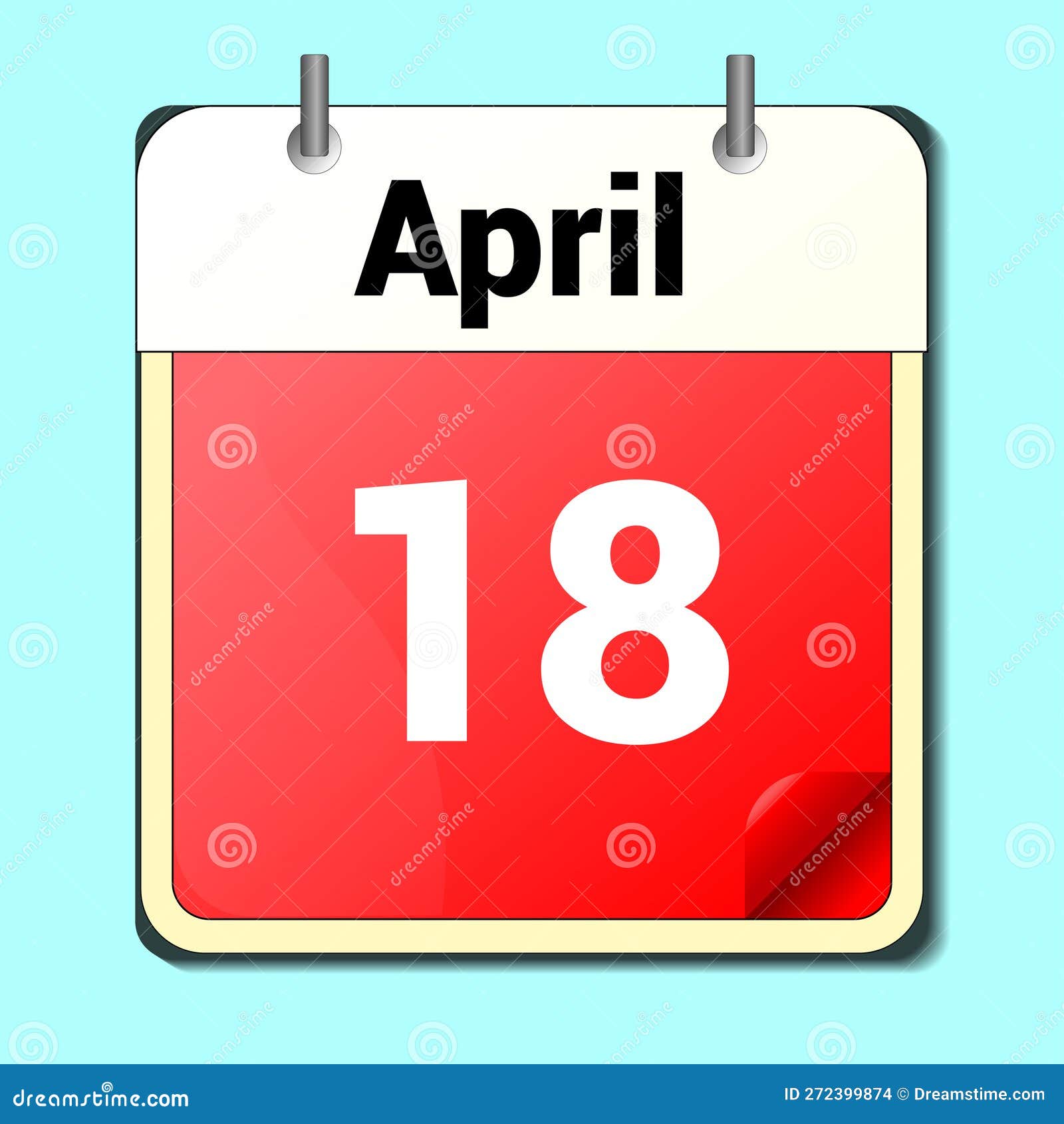 Day on the Calendar, Vector Image Format, April 18 Stock Vector ...
