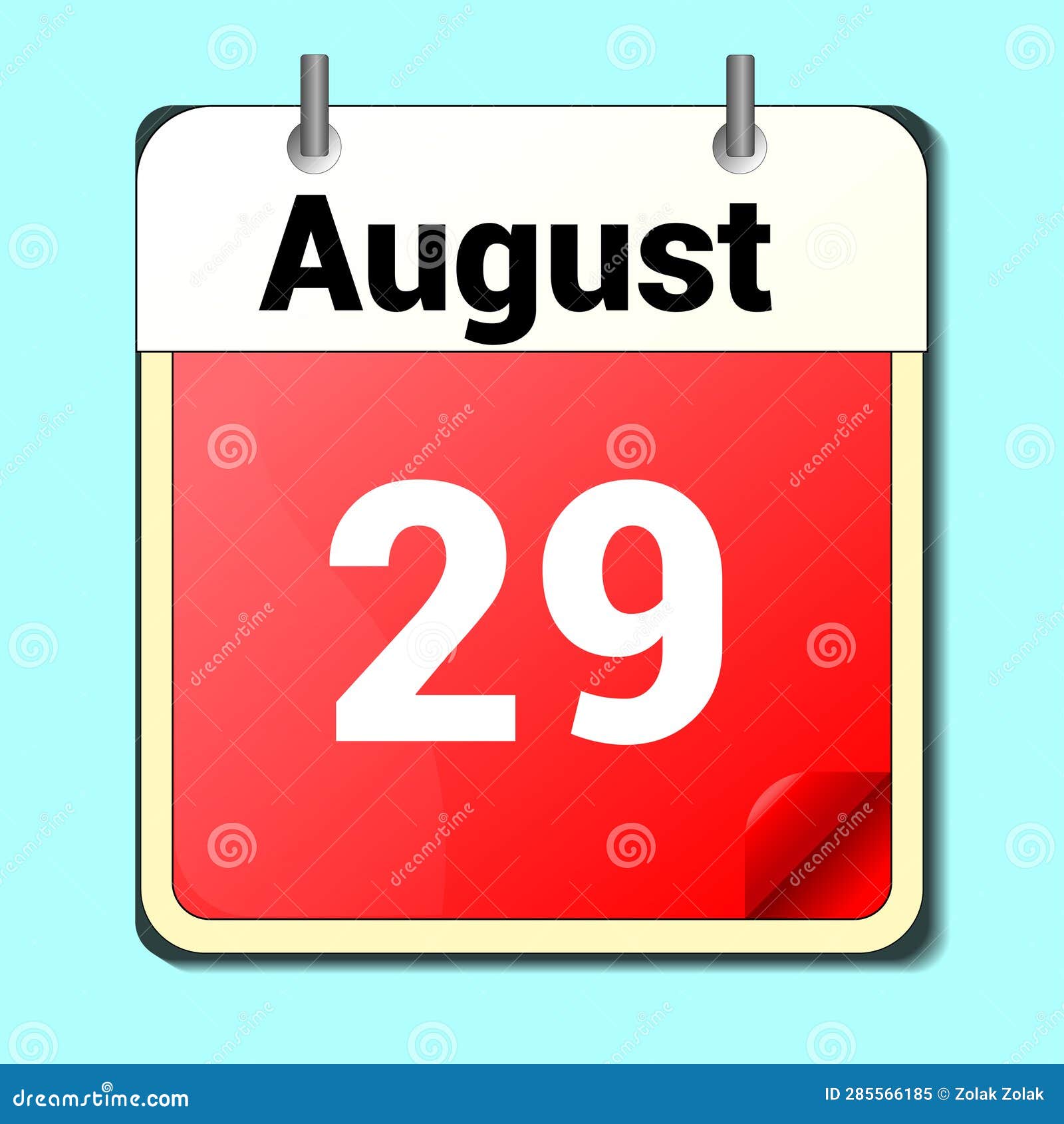 Day on the Calendar, Vector Image Format, August 29 Stock Illustration ...