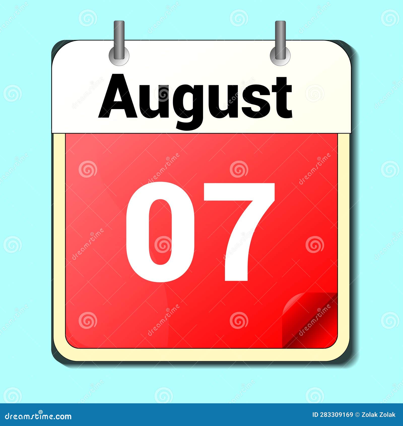 Day on the Calendar, Vector Image Format, August 7 Stock Vector ...