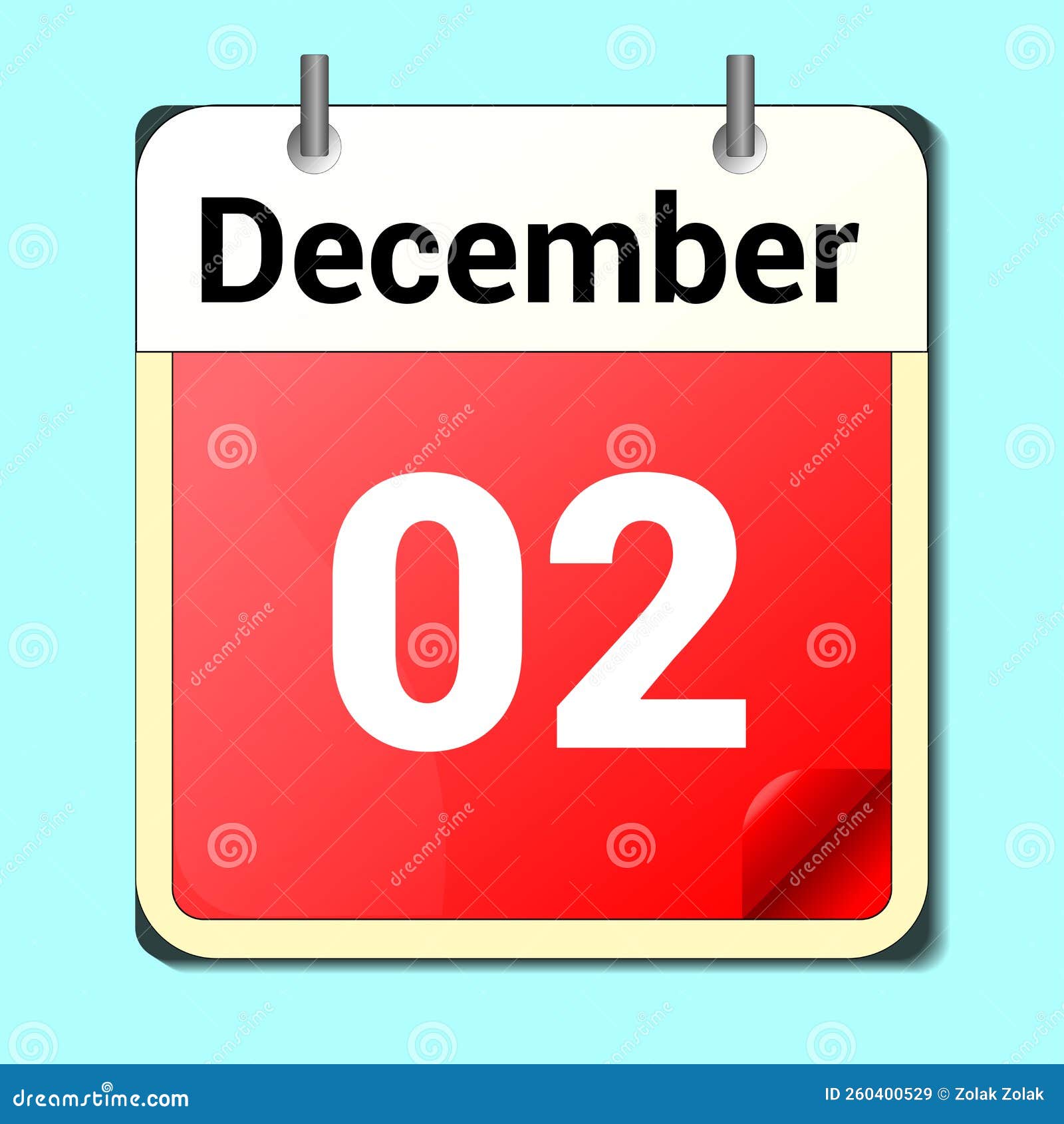 Day on the Calendar, Vector Image Format, December 1 Stock Illustration ...