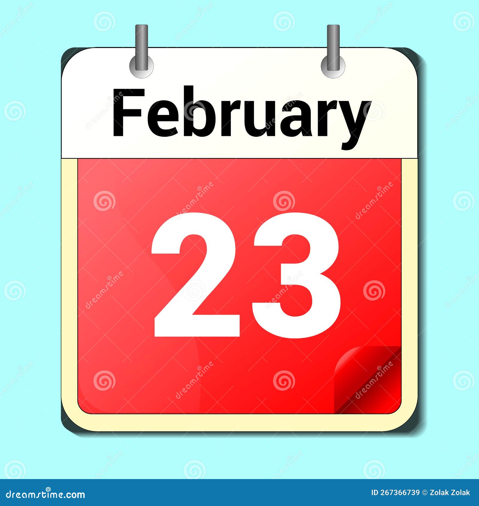 Day on the Calendar, Vector Image Format, February 23 Stock Vector ...