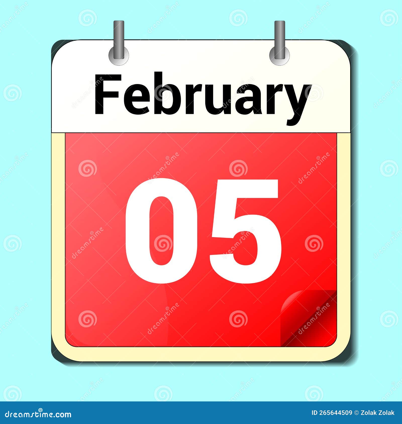 Day on the Calendar, Vector Image Format, February 5 Stock Vector ...