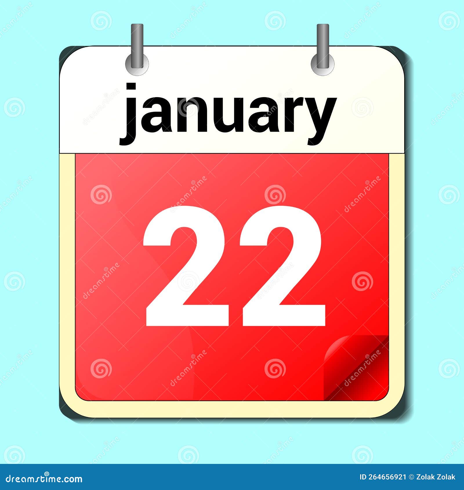 Day on the Calendar, Vector Image Format, January 22. Stock ...