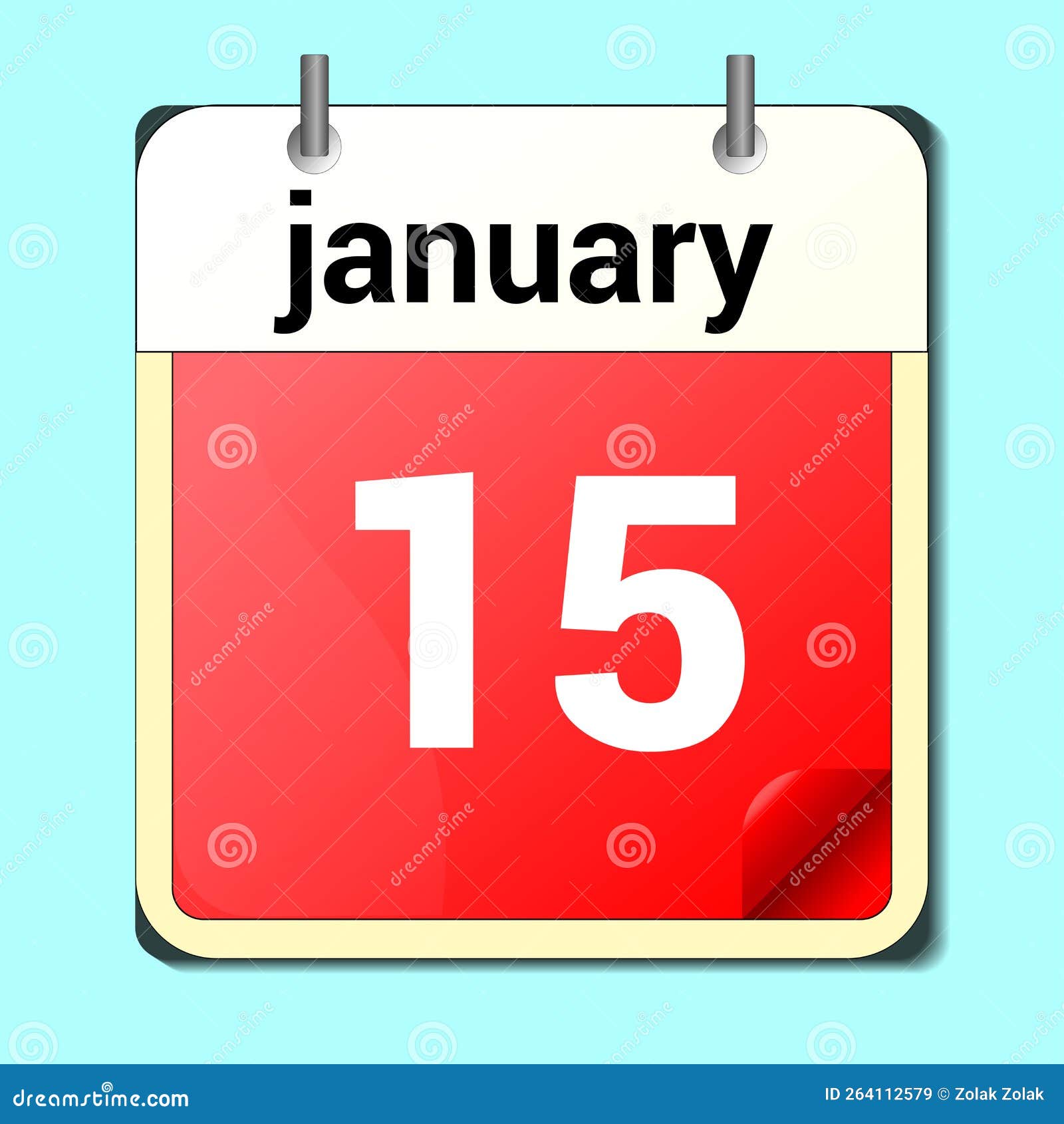 Day on the Calendar, Vector Image Format, January 15 Stock Vector ...