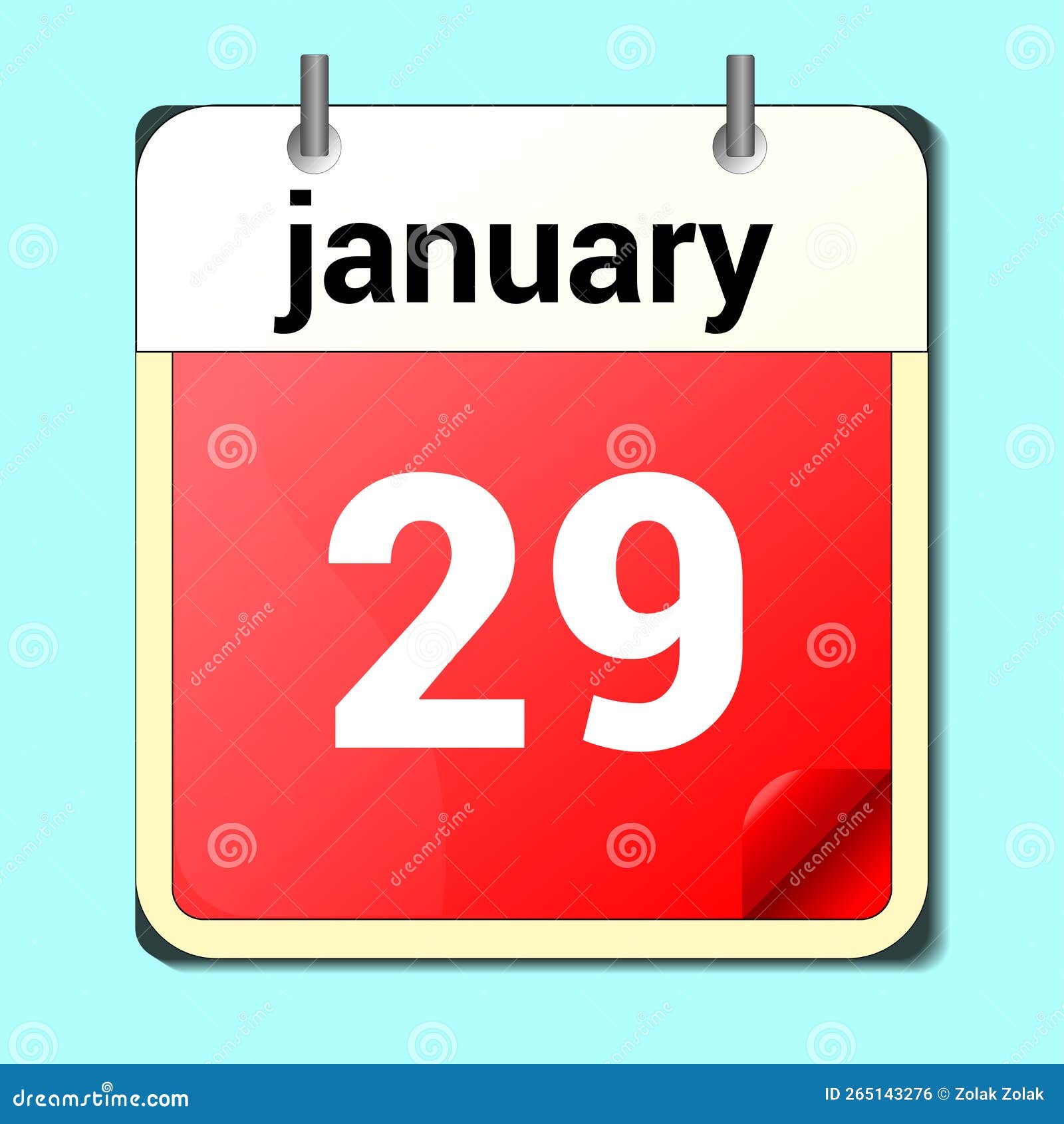 Day on the Calendar, Vector Image Format, January 29 Stock Vector ...