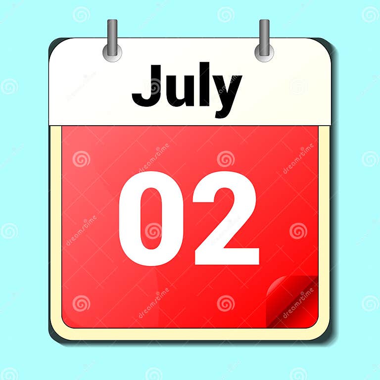 Day on the Calendar, Vector Image Format, JULY 2 Stock Vector ...