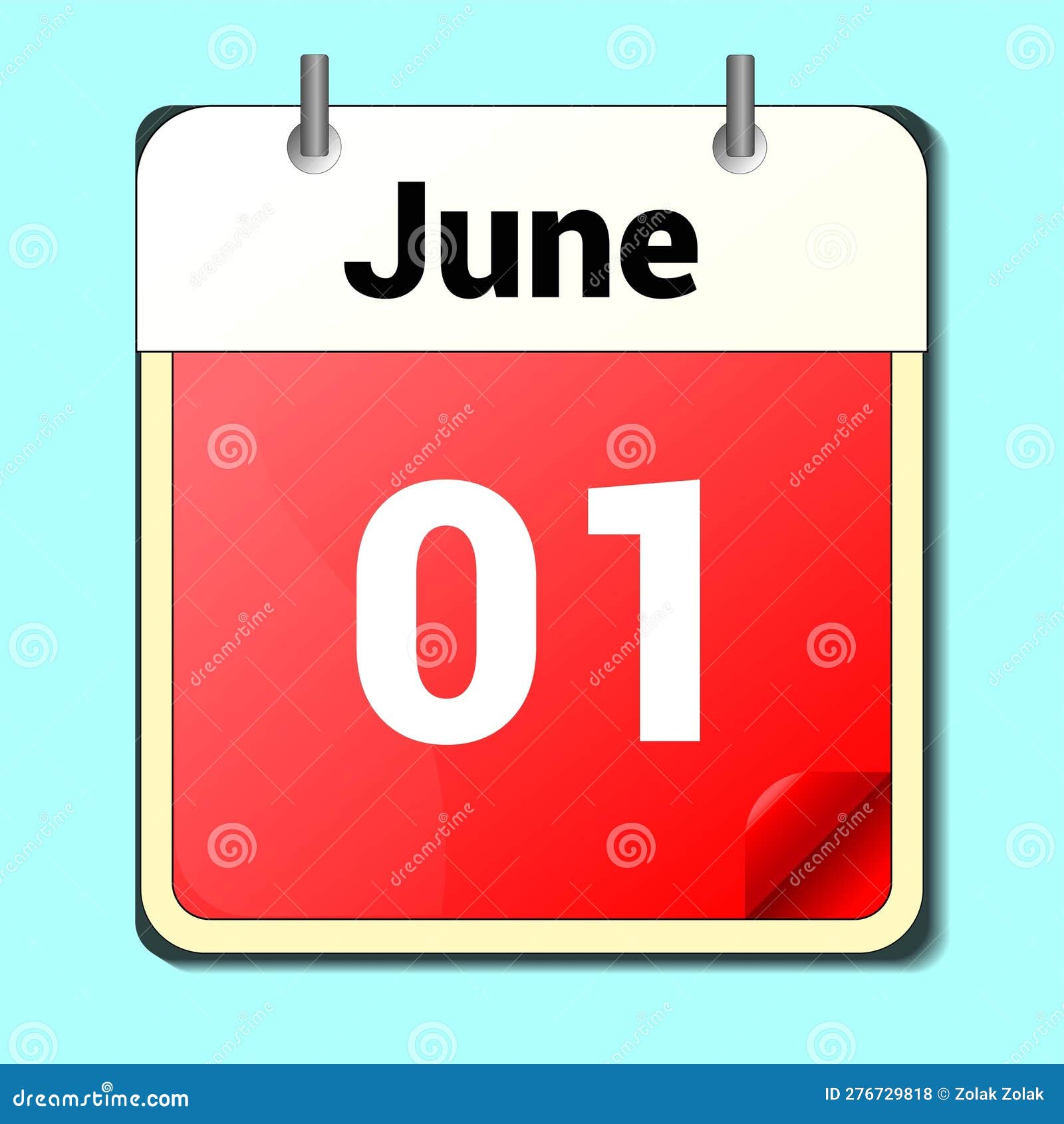 Day on the Calendar, Vector Image Format, June 1 Stock Vector ...