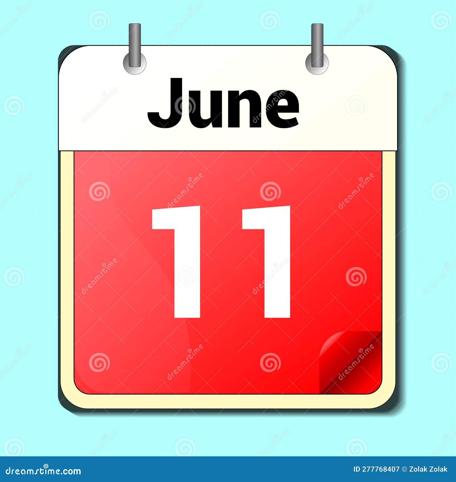 Day on the Calendar, Vector Image Format, June 11. Stock Illustration ...