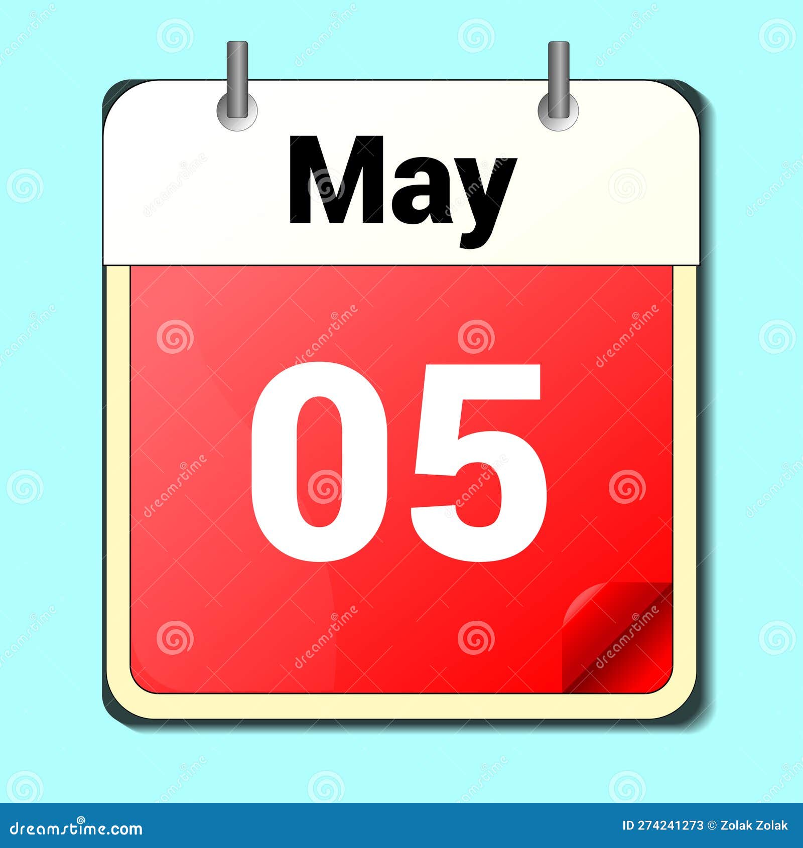 Day on the Calendar, Vector Image Format, May 5 Stock Vector ...