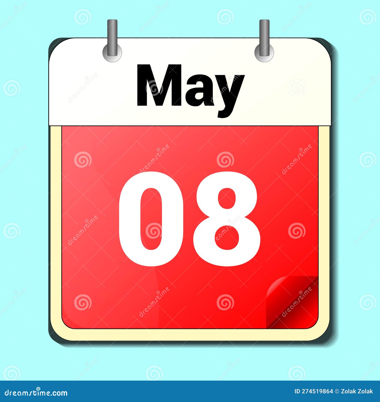 Day on the Calendar, Vector Image Format, May 8 Stock Vector ...