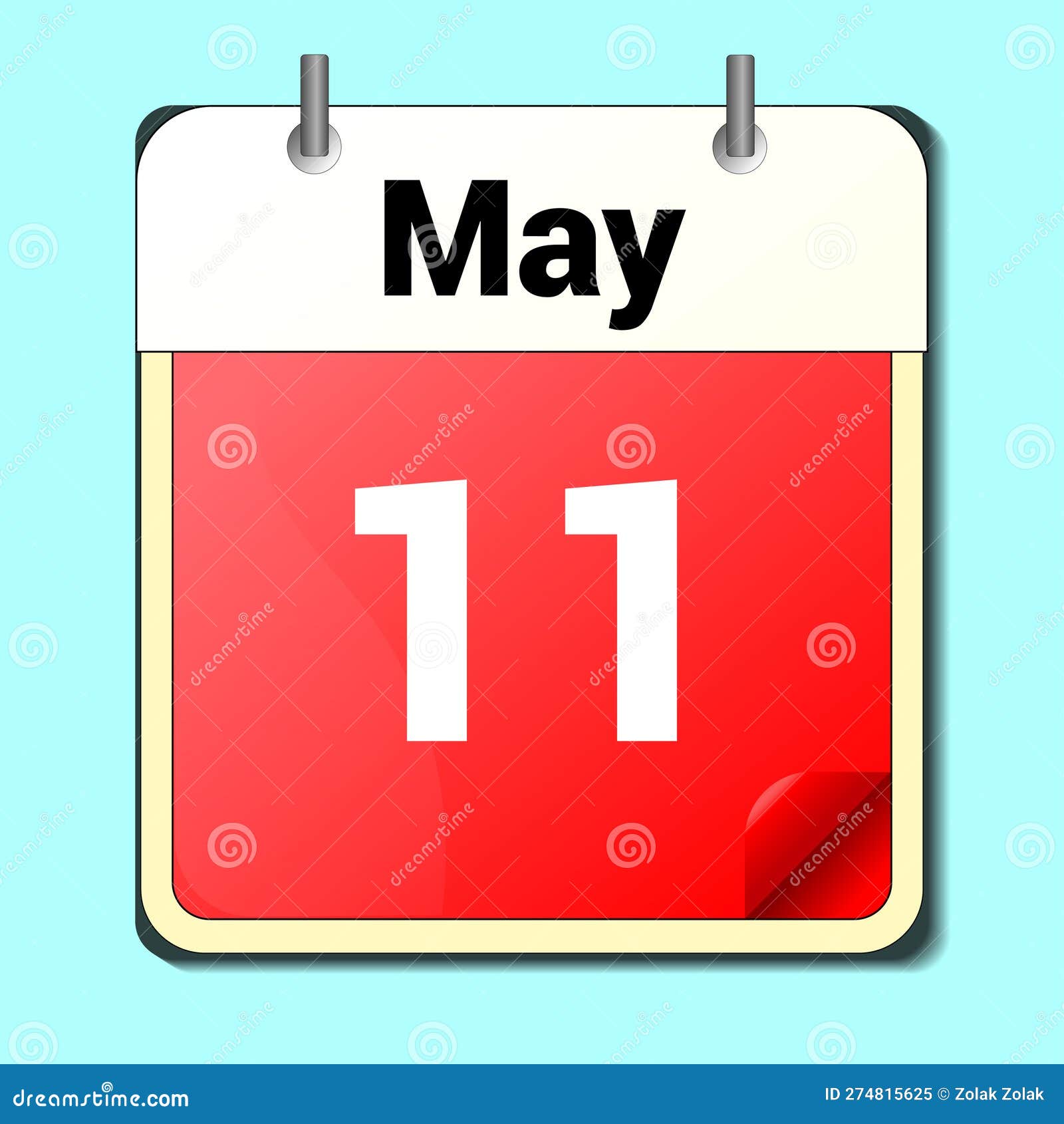 Day on the Calendar, Vector Image Format, May 11 Stock Vector ...