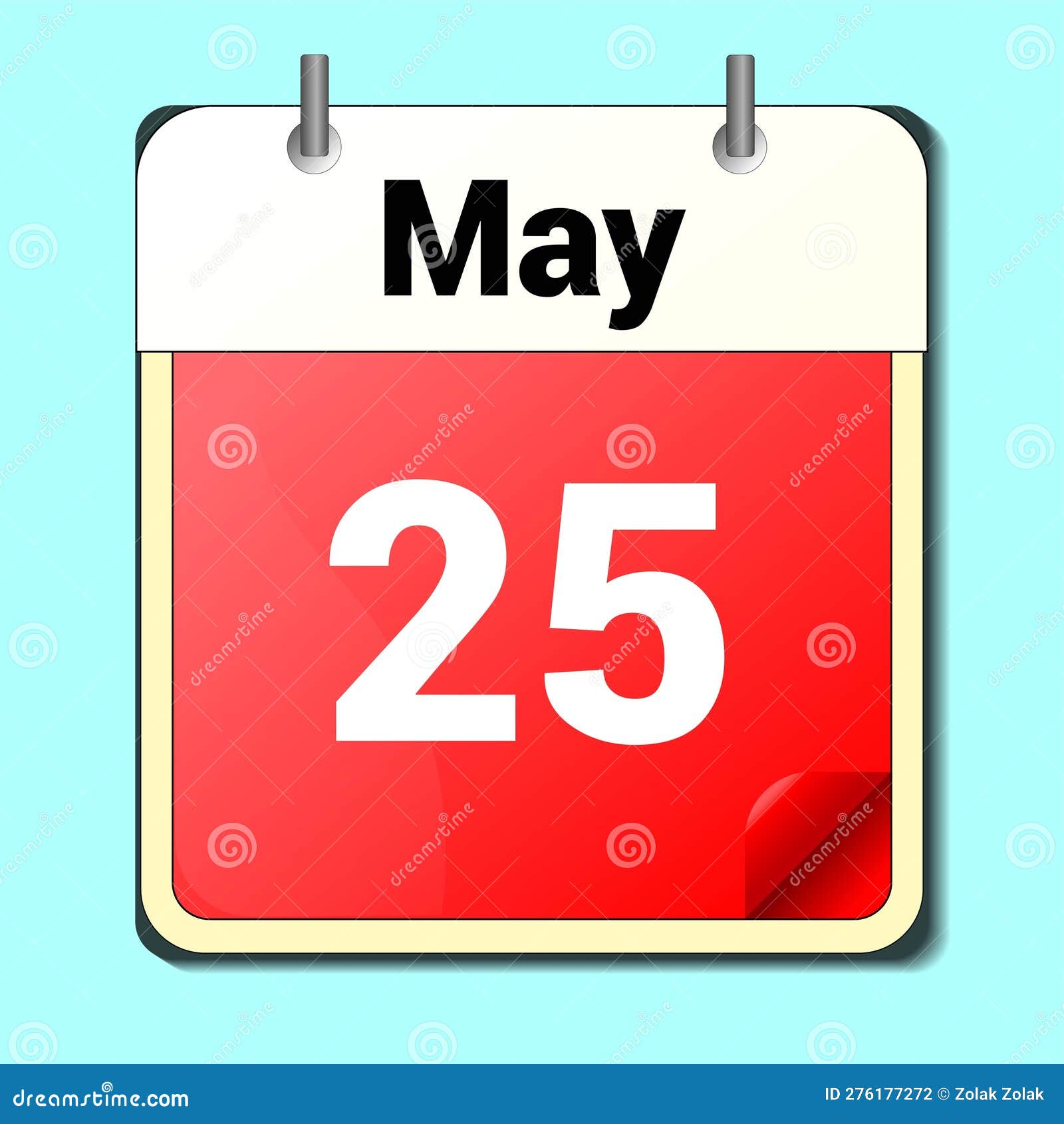 Day on the Calendar, Vector Image Format, May 25 Stock Vector ...