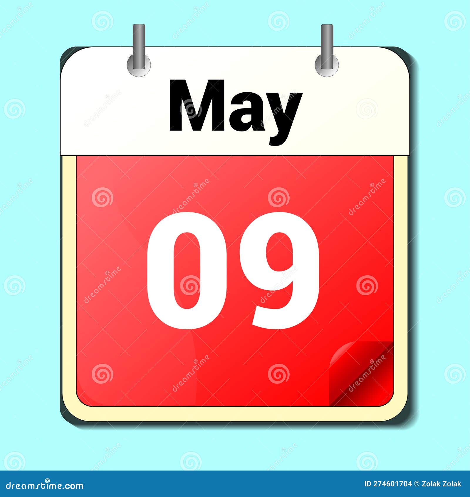 Day on the Calendar, Vector Image Format, May 9 Stock Illustration ...