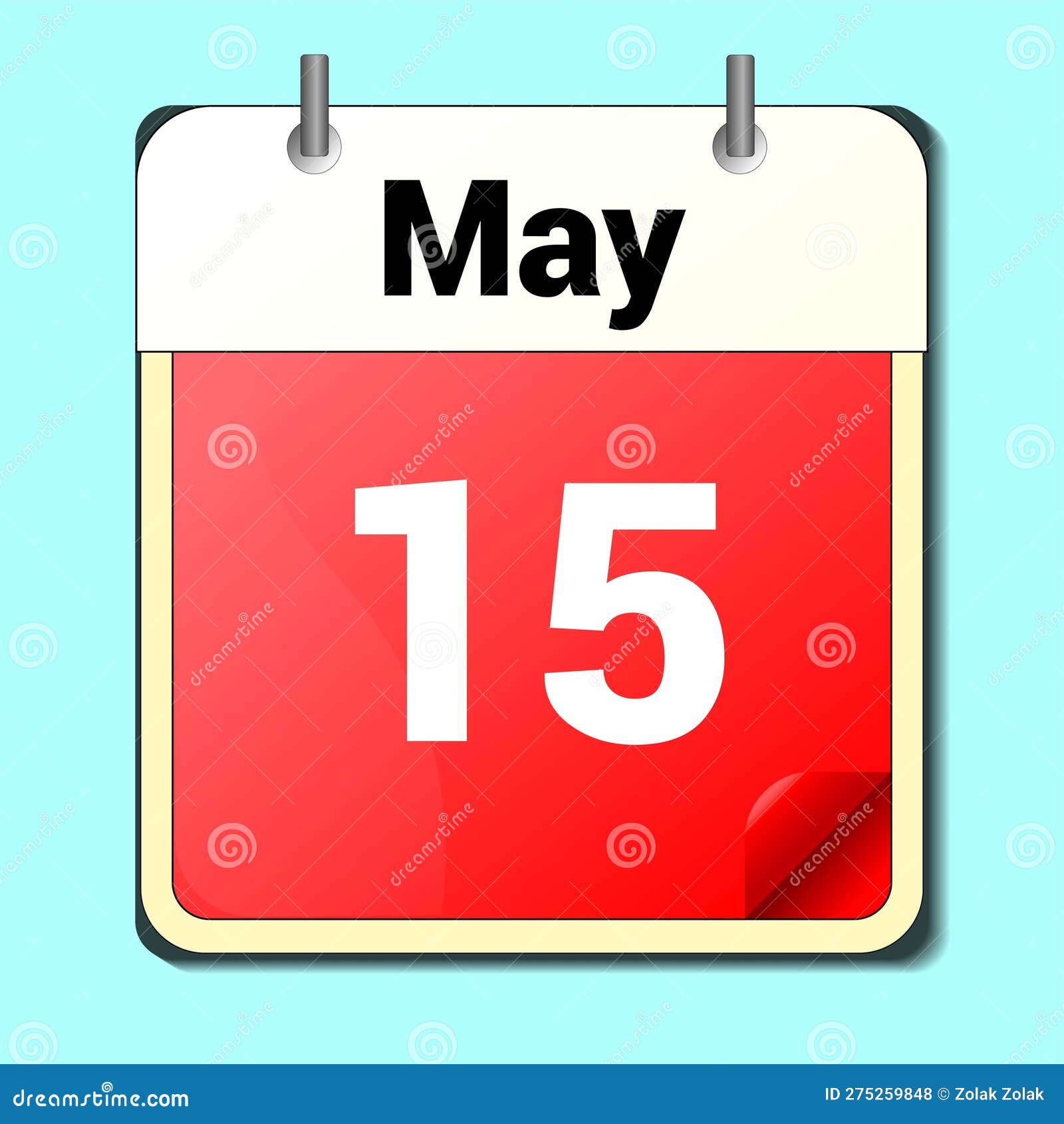 Day on the Calendar, Vector Image Format, May 15 Stock Illustration ...