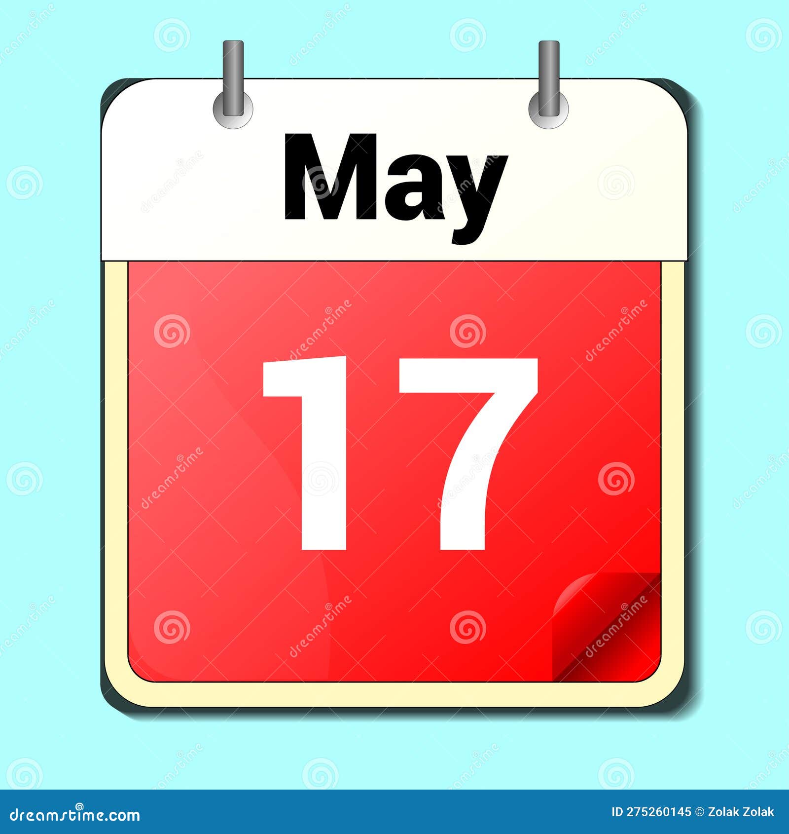 Day on the Calendar, Vector Image Format, May 17 Stock Vector ...