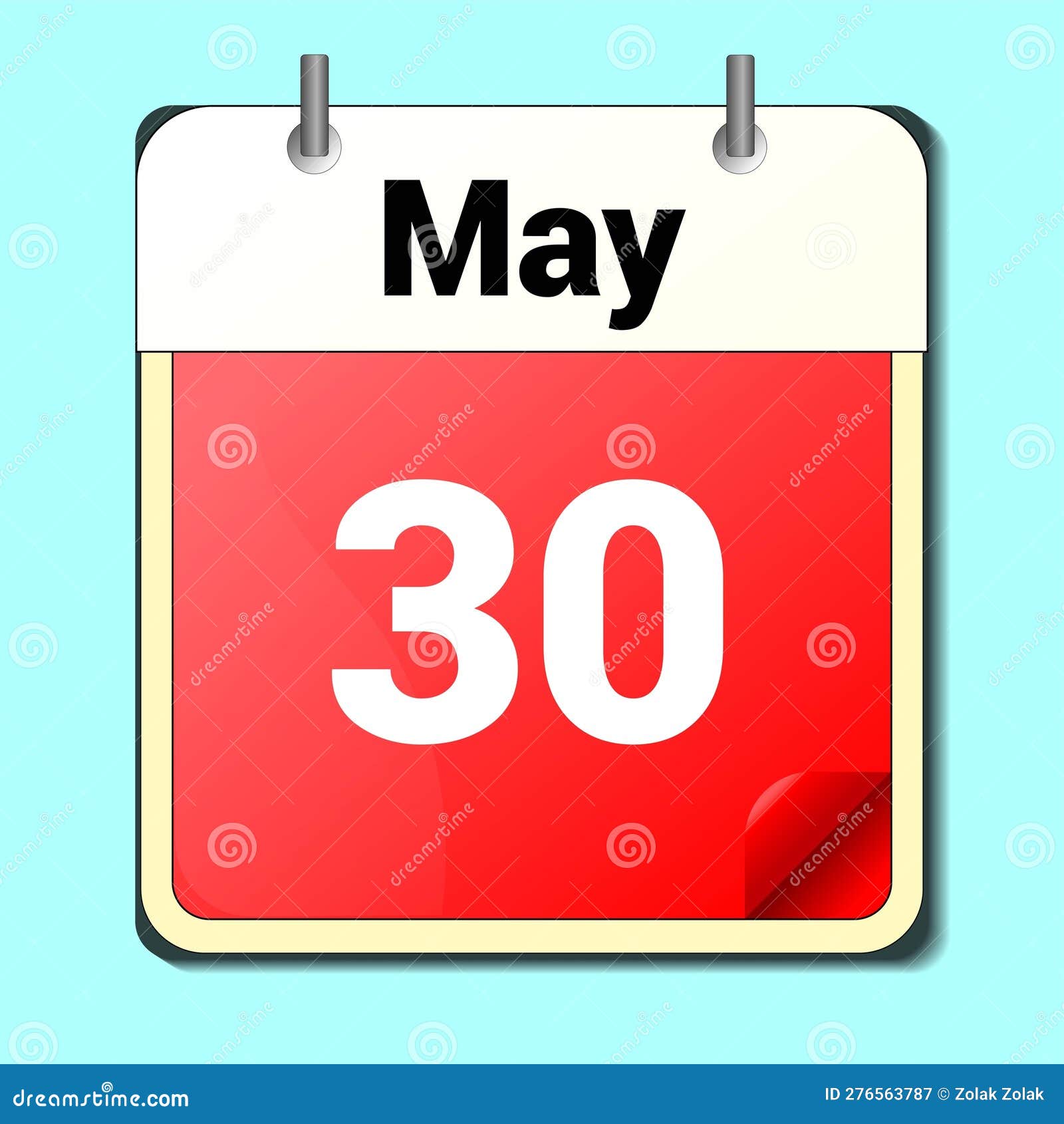 Day on the Calendar, Vector Image Format, May 30 Stock Vector ...