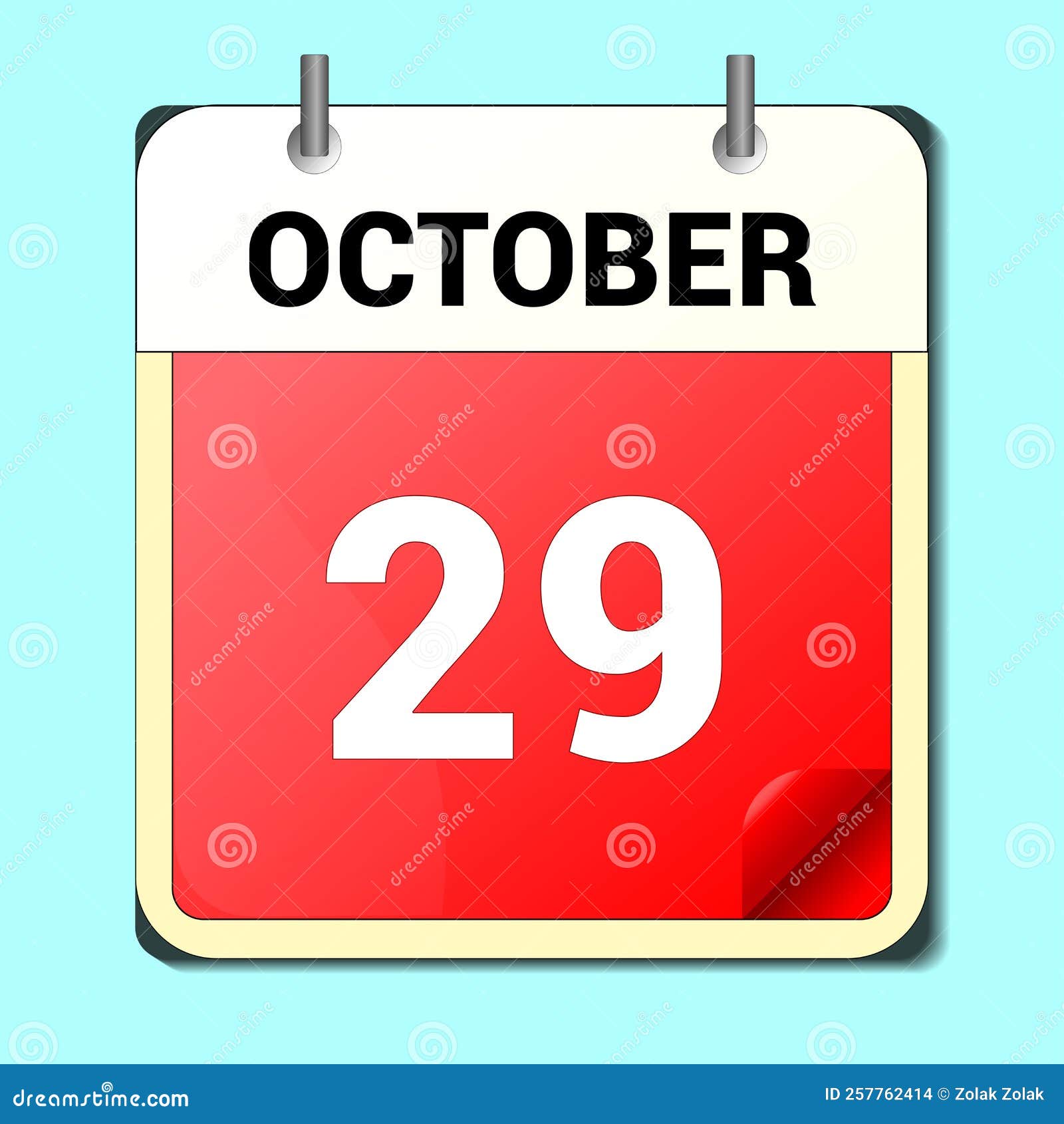 Day on the Calendar, Vector Image Format, October 9 Stock Vector ...