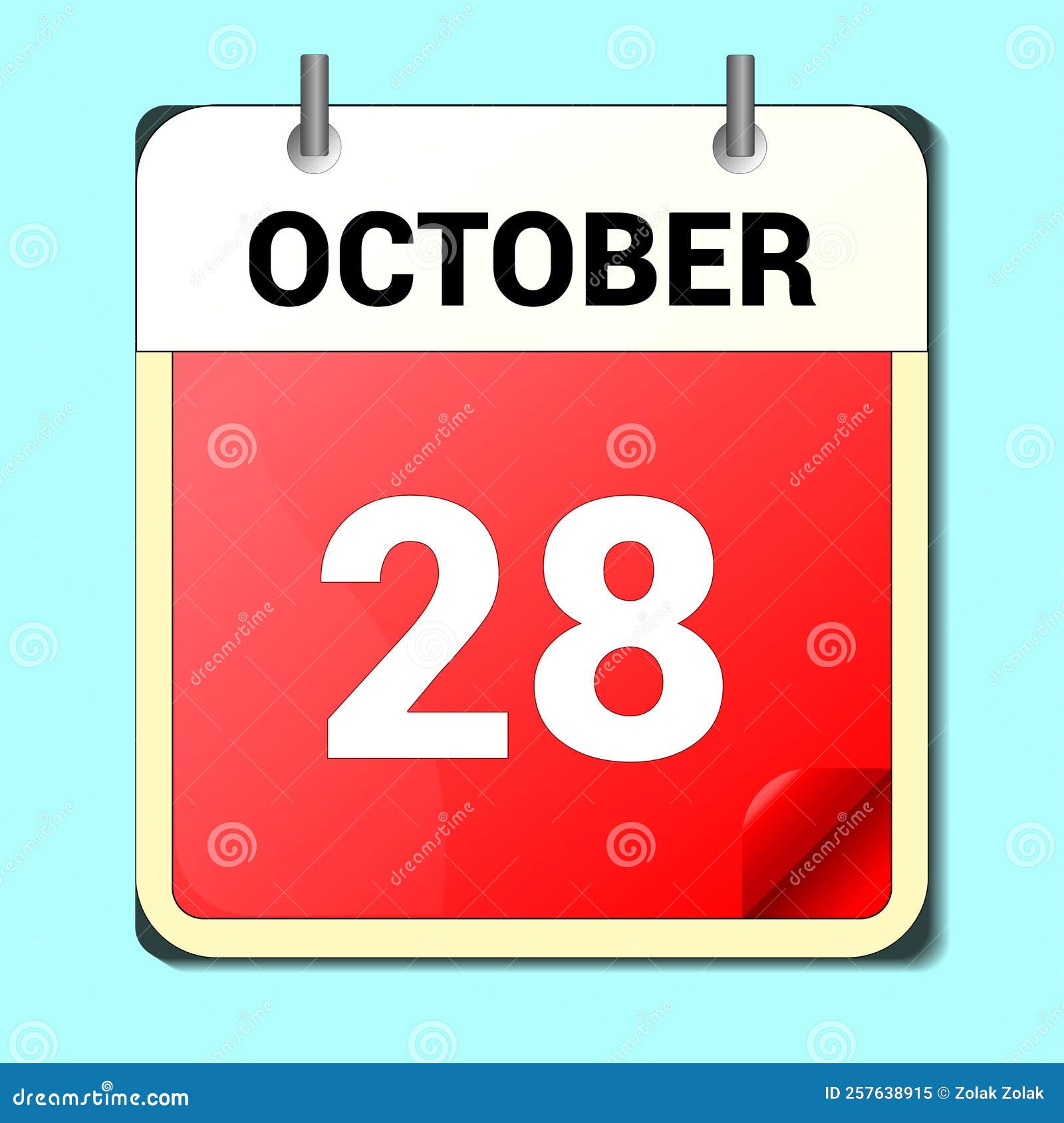 Day on the Calendar, Vector Image Format, October 9 Stock Illustration ...