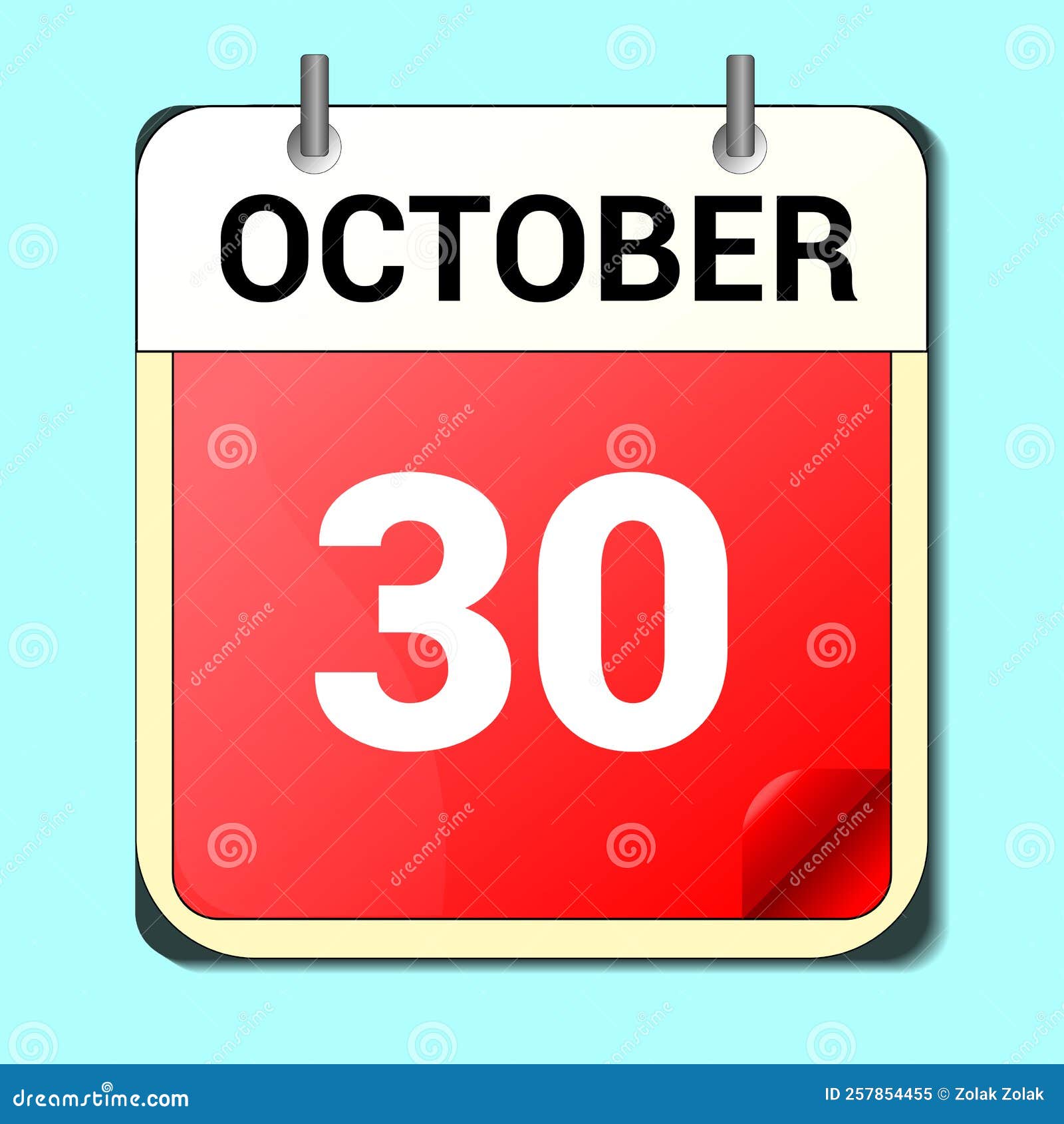 Day on the Calendar, Vector Image Format, October 9 Stock Vector ...