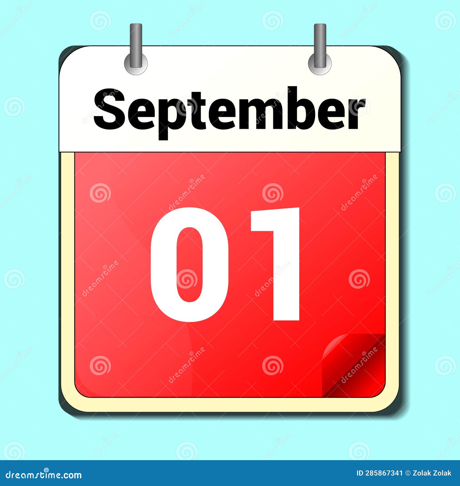 Day on the Calendar, Vector Image Format, September 1 Stock Vector ...