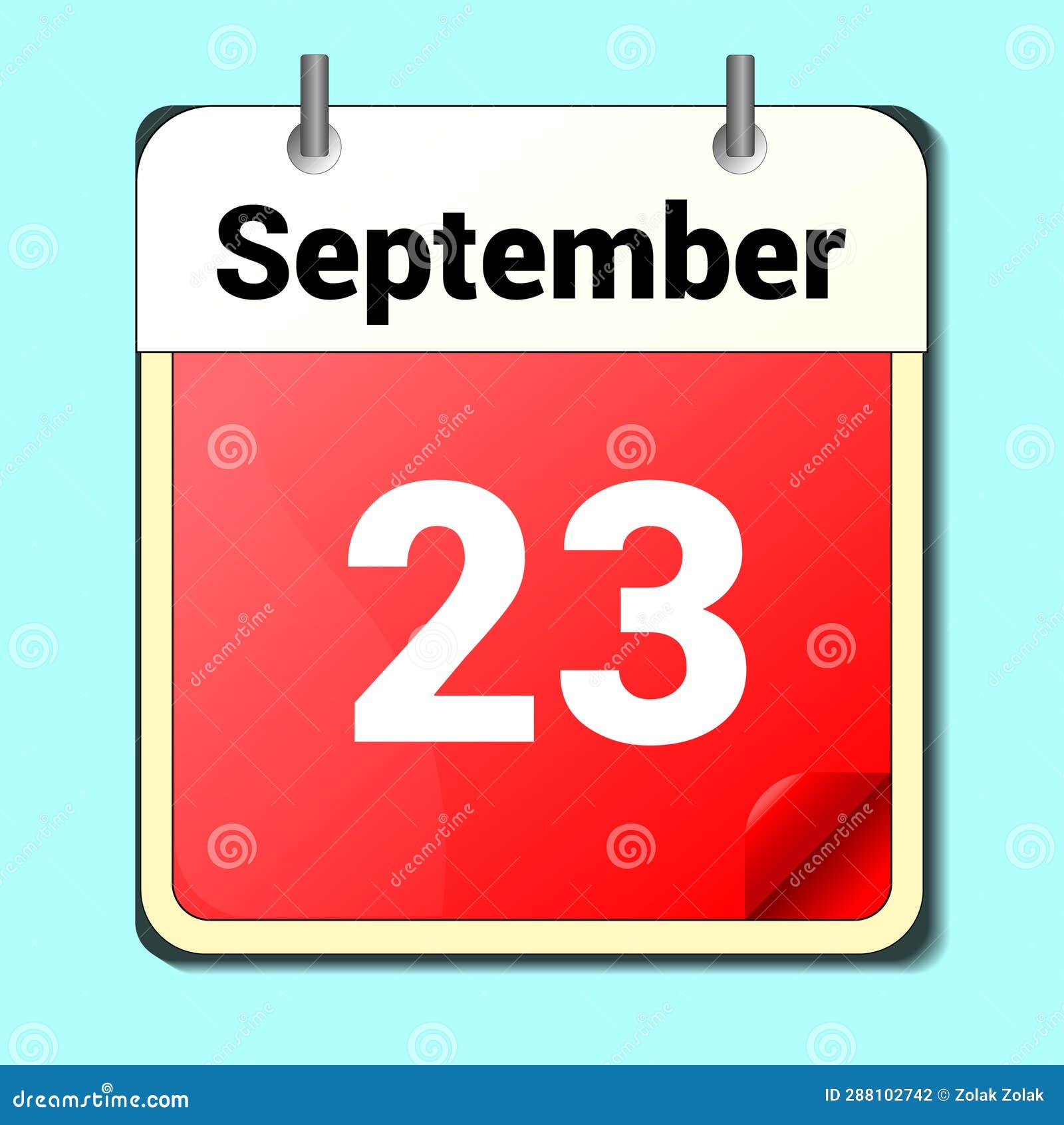 Day on the Calendar, Vector Image Format, September 23. Stock Vector ...