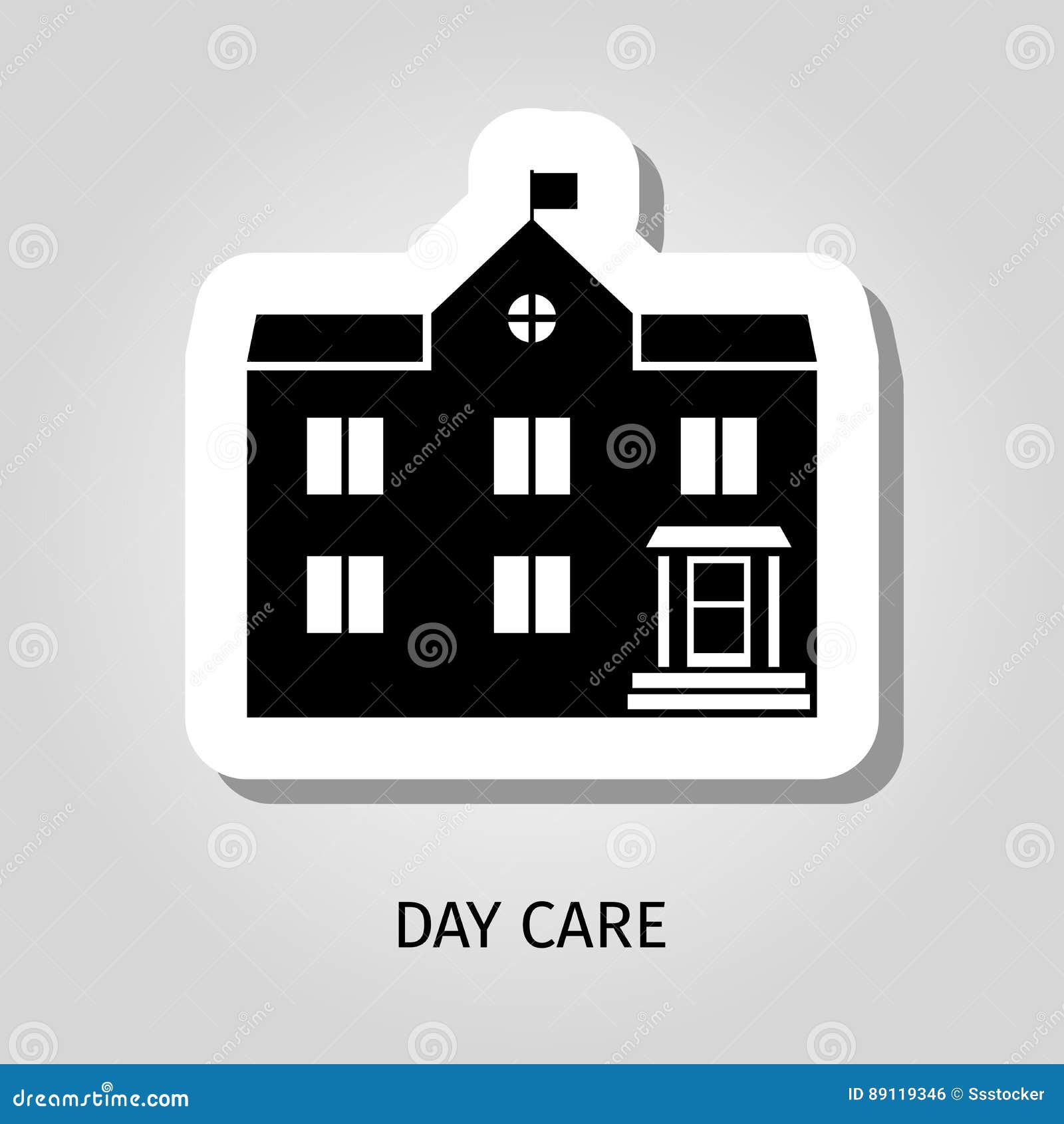 Day Care Black Building Sticker Stock Vector - Illustration of credit ...