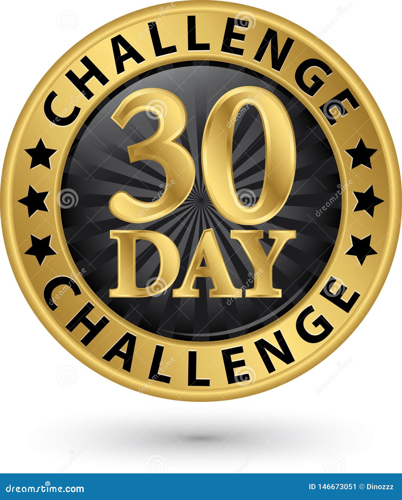 30 Day Challenge Golden Label, Vector Illustration Stock Illustration ...